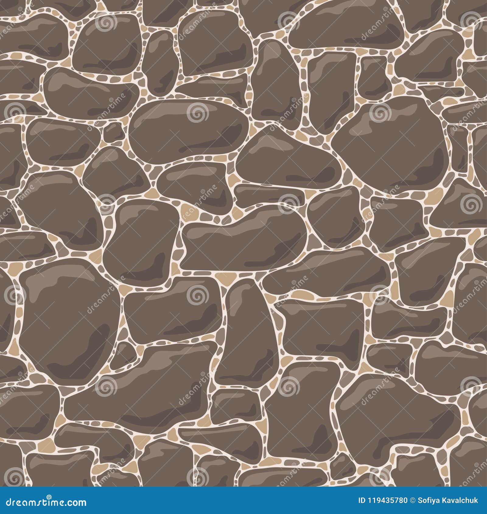 Vector Seamless Pattern of Stones Stock Vector - Illustration of ...