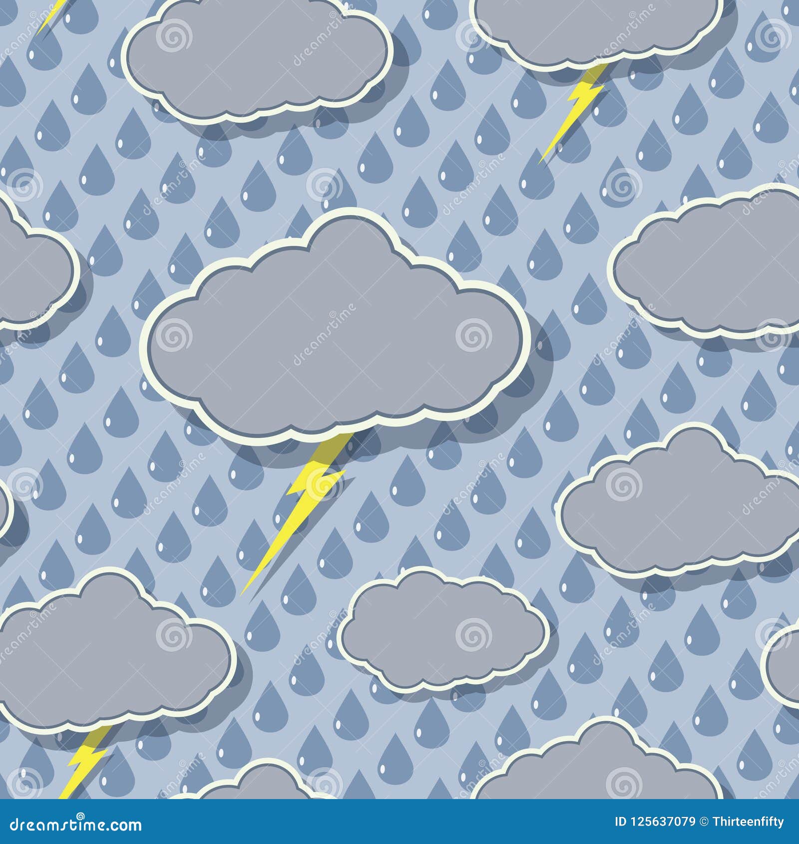 Rain Cloud Seamless Vector Background Pattern Stock Vector ...
