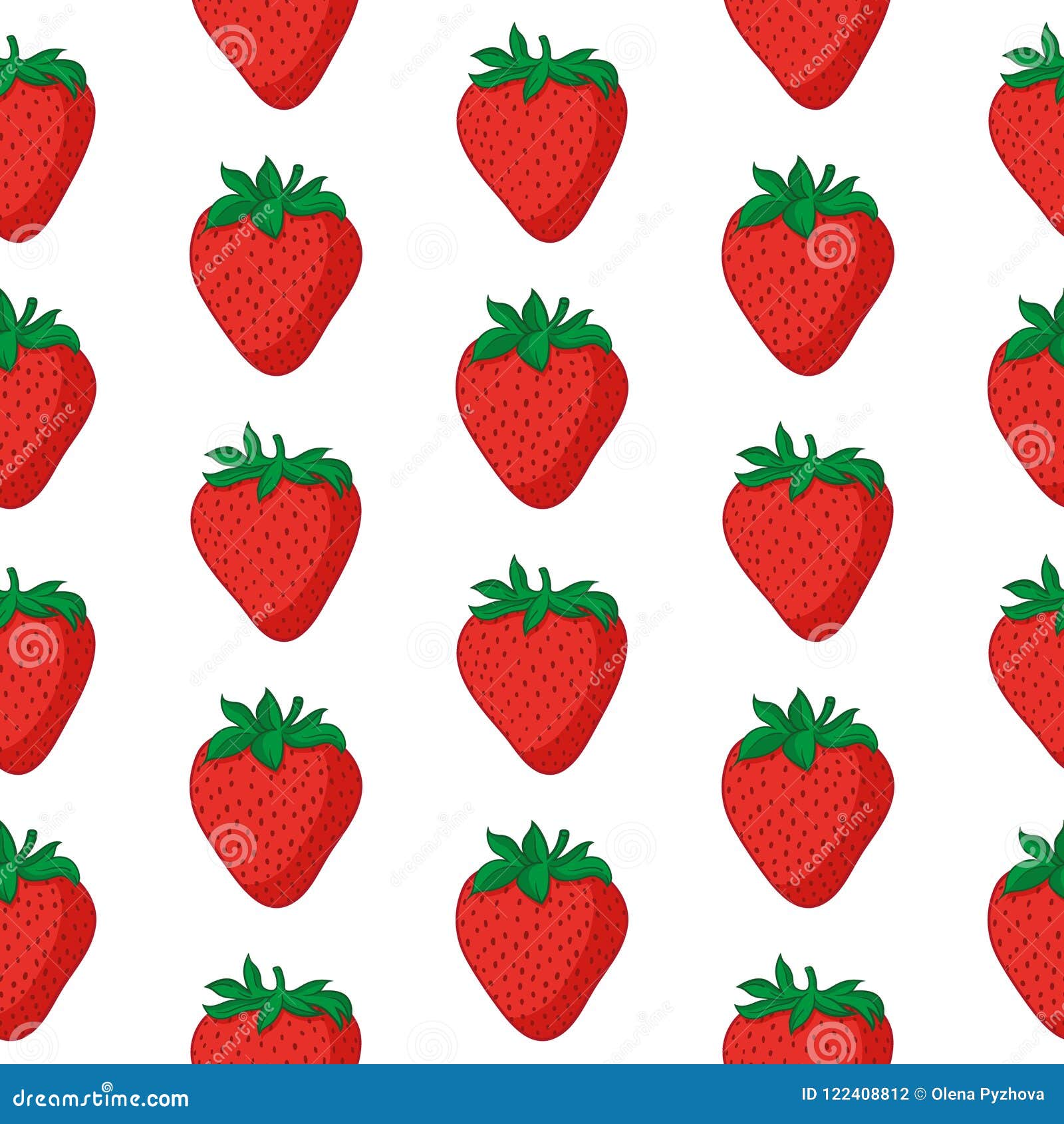 Vector Seamless Pattern with Strawberries. Graphic Stylized Drawing ...