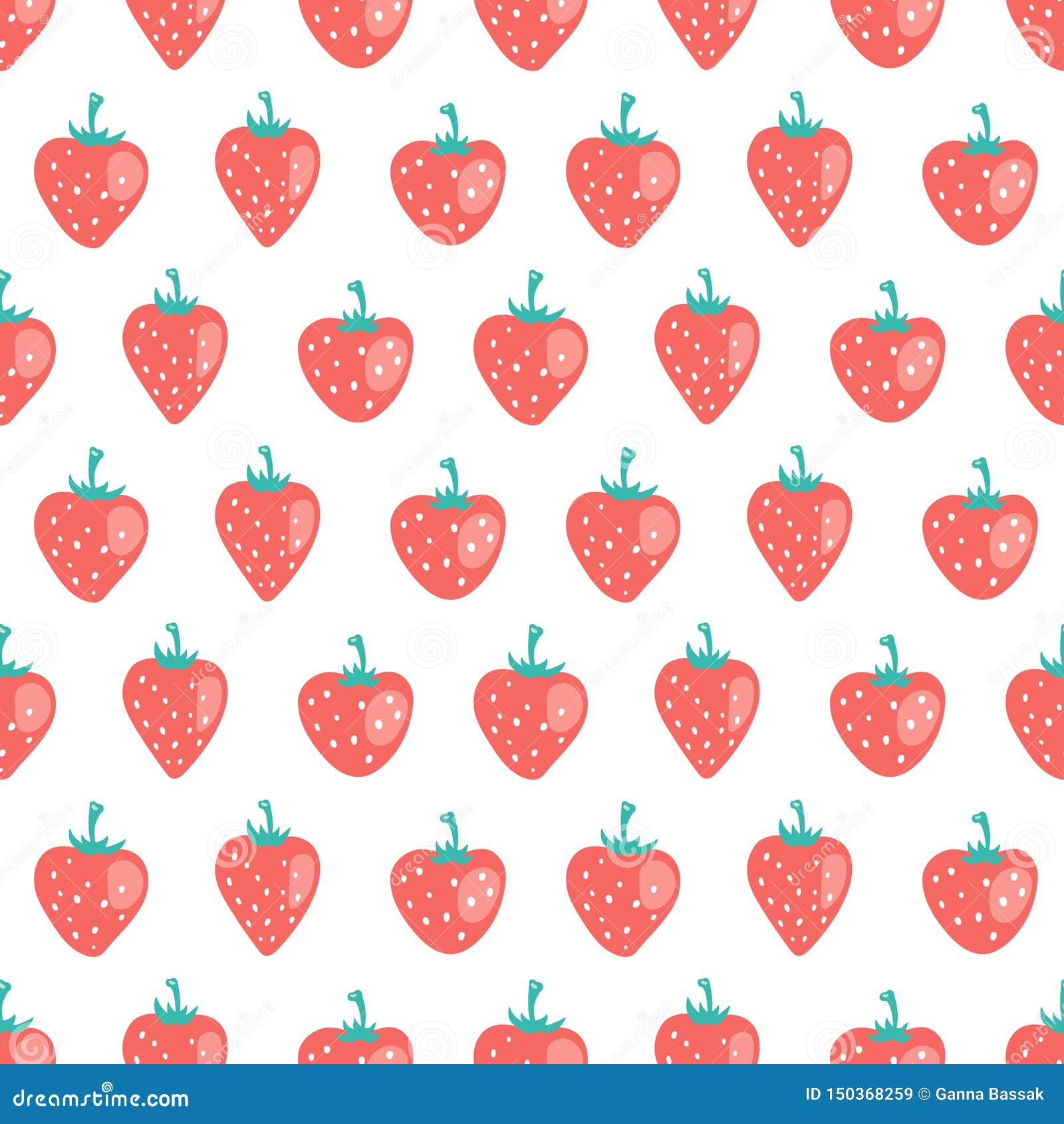 Vector Seamless Pattern with Strawberry Stock Vector - Illustration of ...