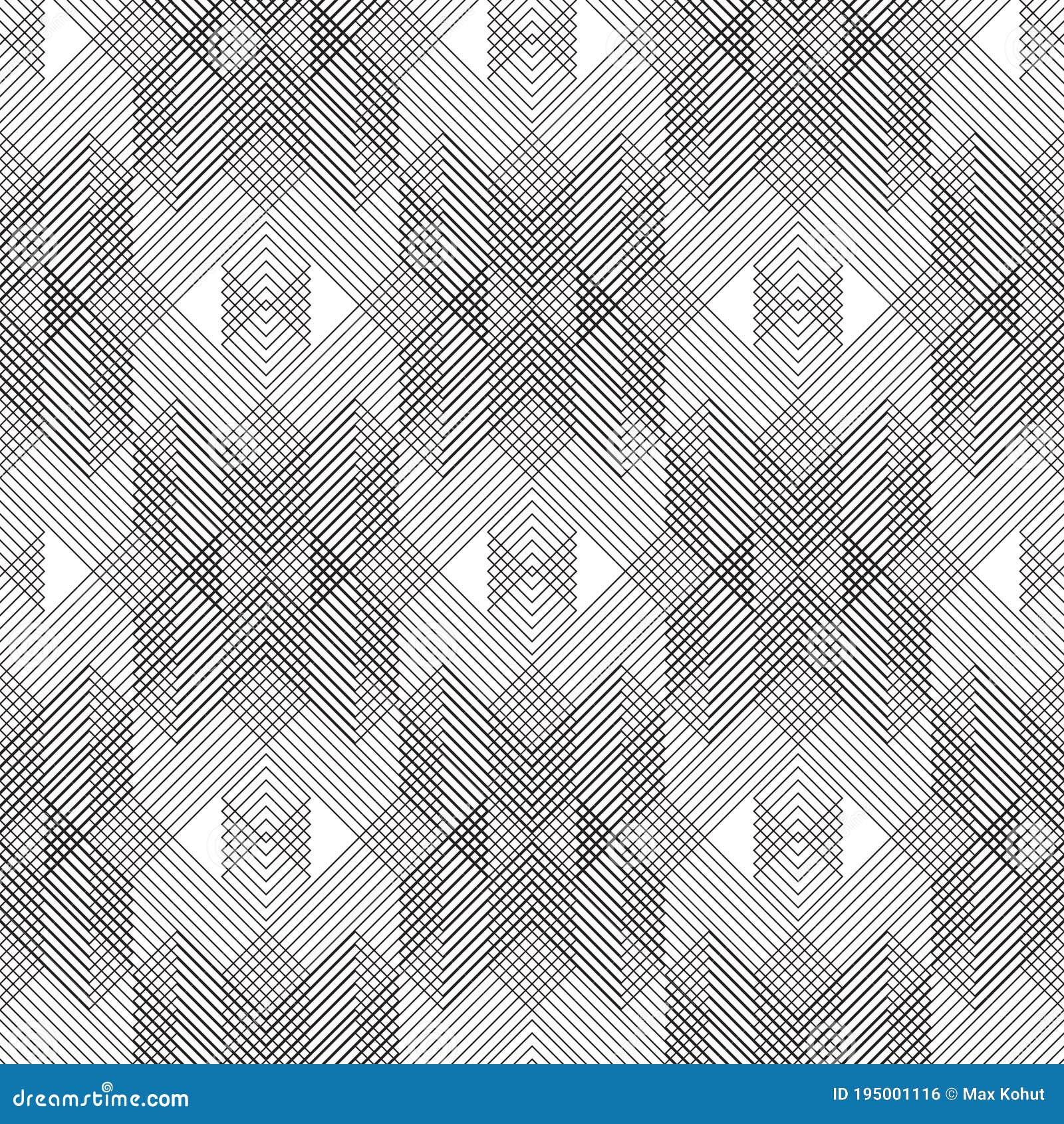 Vector Seamless Pattern with Striped Grid of Arrows and Rhombuses Stock ...