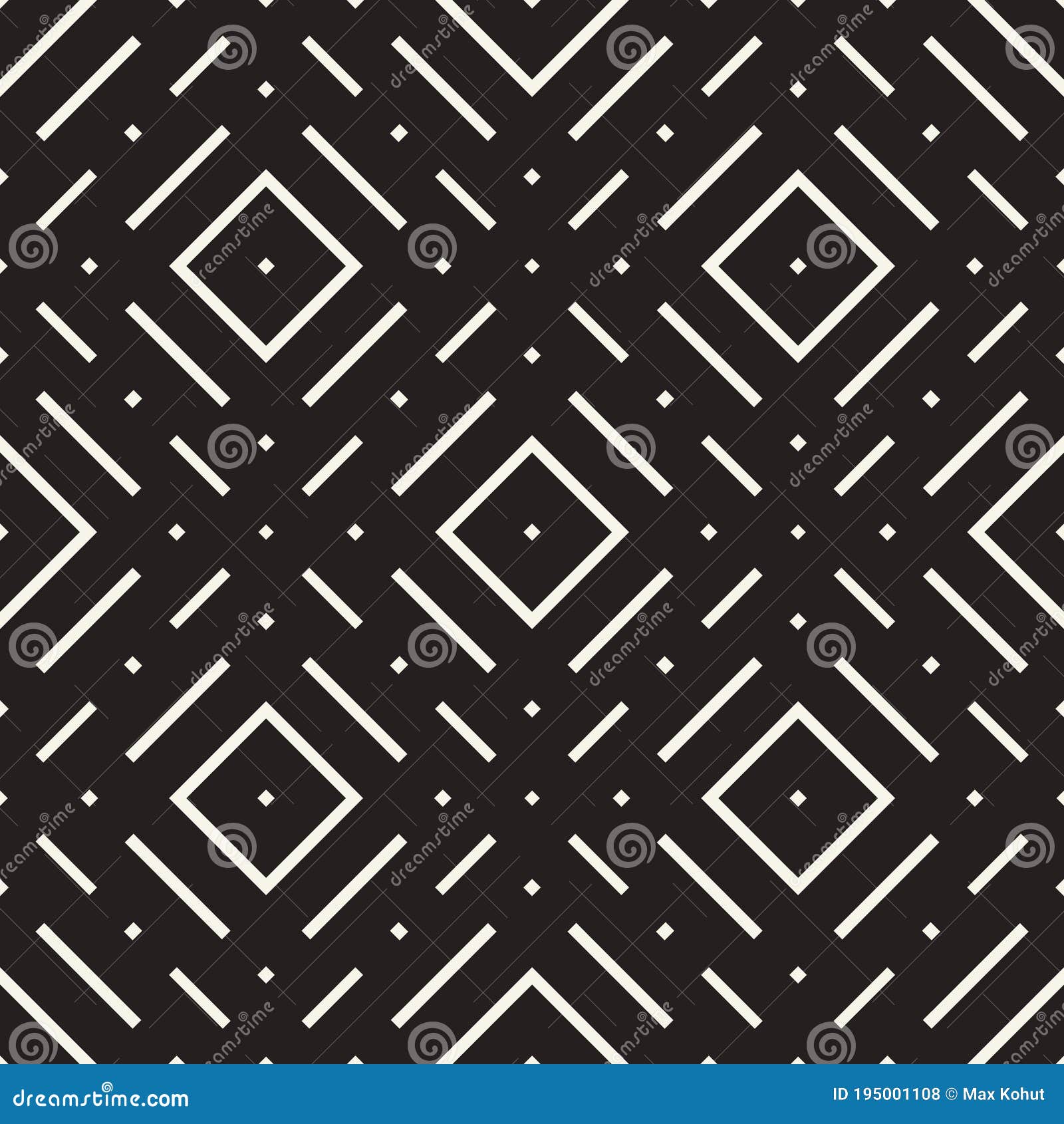 Vector Seamless Pattern with Striped Grid of Arrows and Rhombuses Stock ...