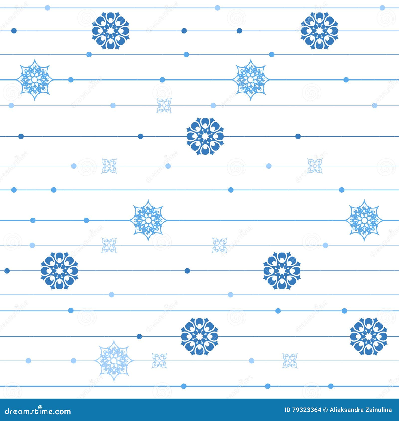 Vector Seamless Pattern with Stripes, Snowflakes Stock Vector ...