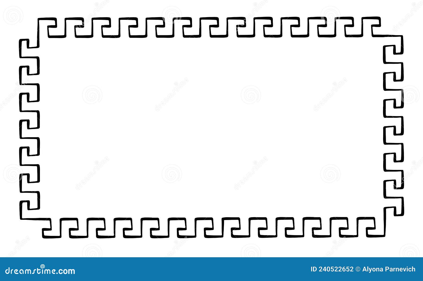 Vector Rectangle Frame with Seamless Meander Pattern. Greek Key ...