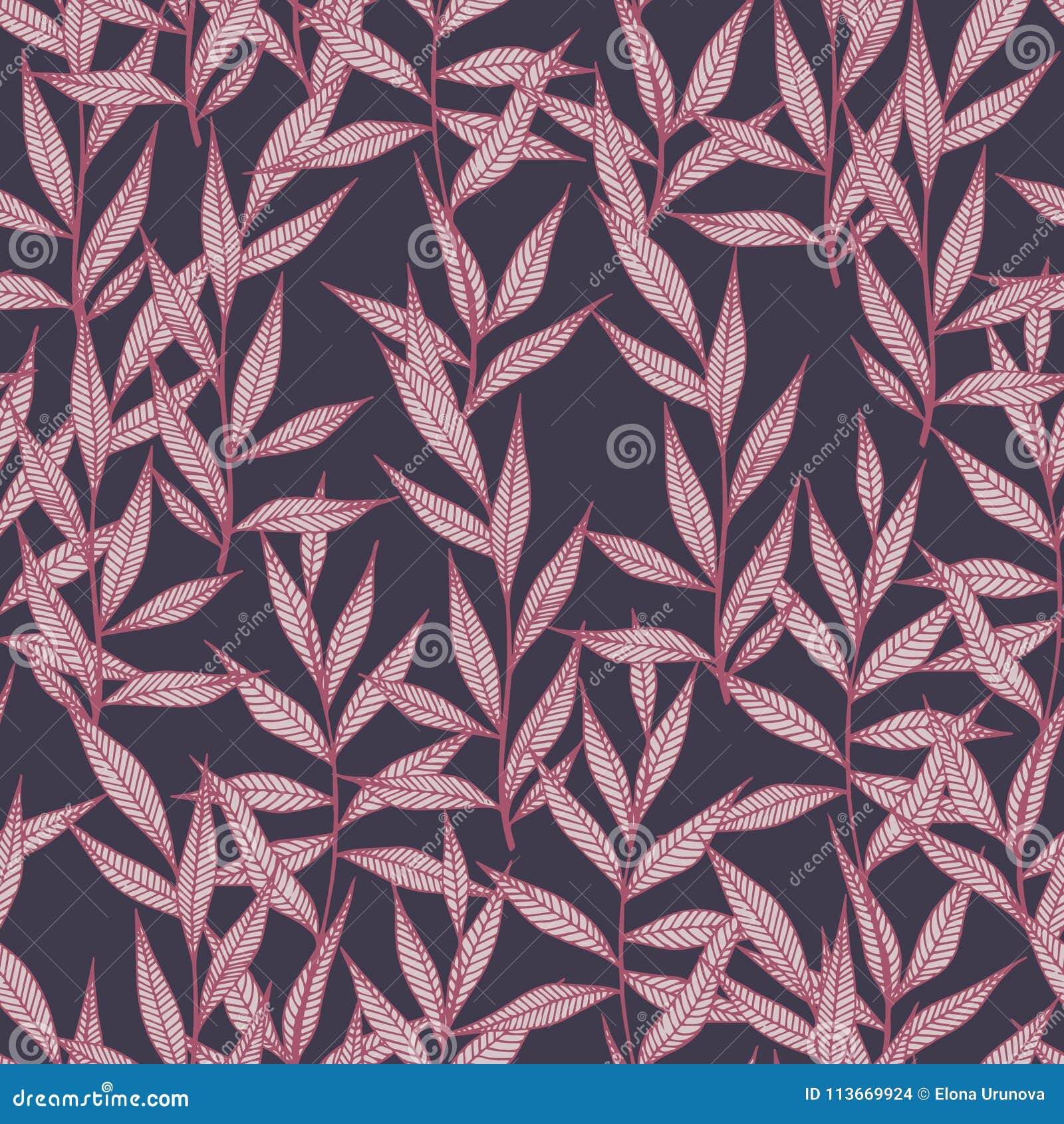 Vector Seamless Pattern with Stylized Branches Stock Vector ...