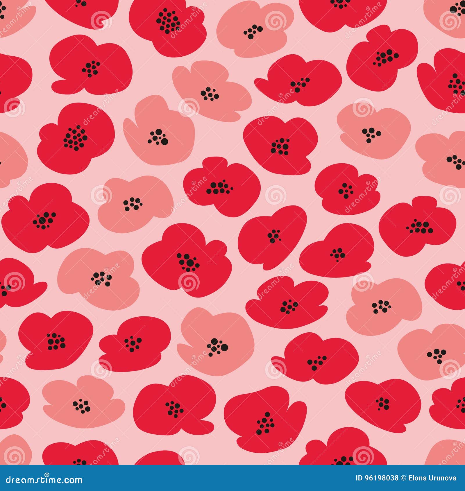 Vector Seamless Pattern with Stylized Poppies Stock Vector ...