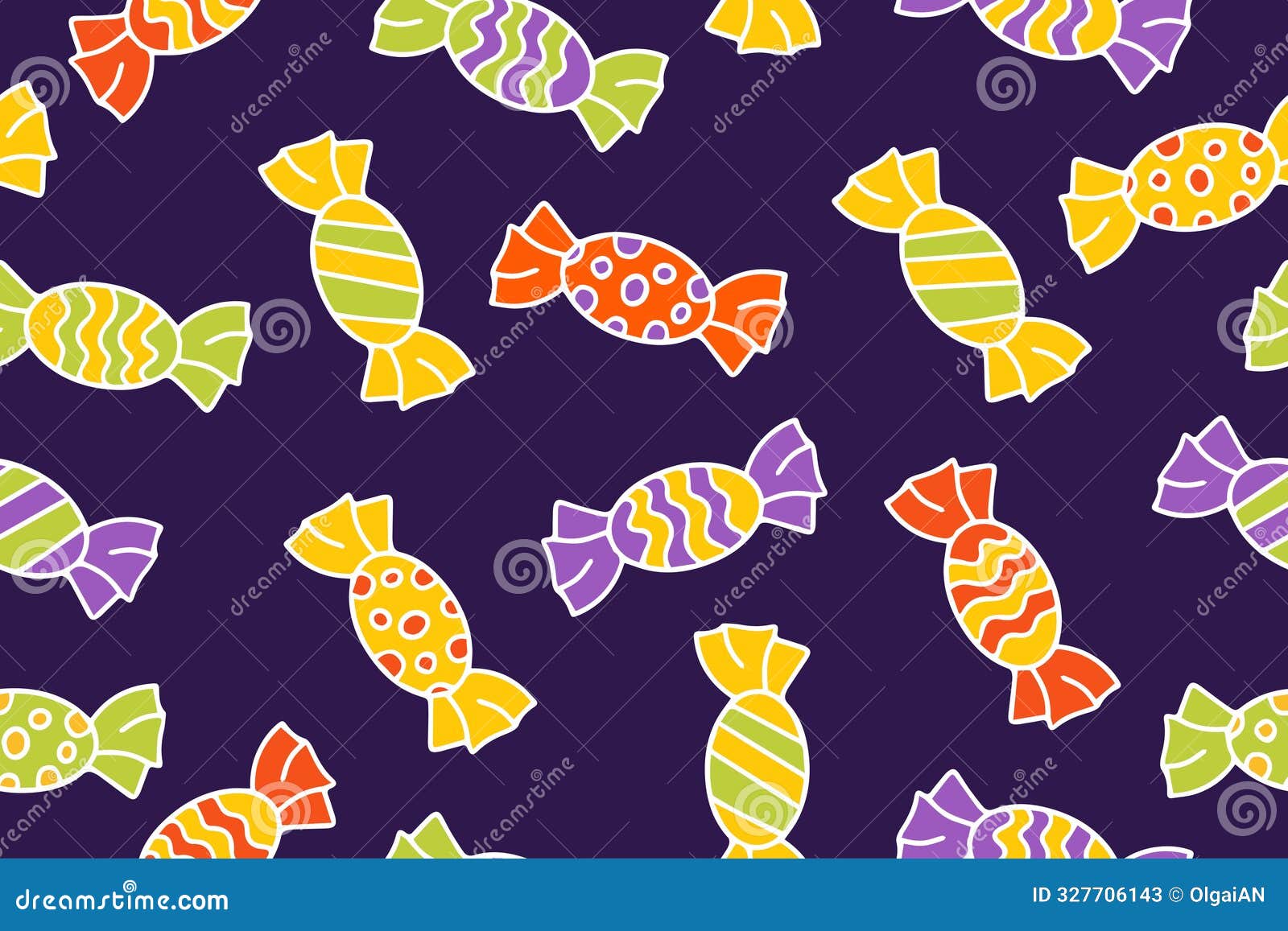 Vector Seamless Pattern with Sweets and Candies in Doodle Style. Vector ...