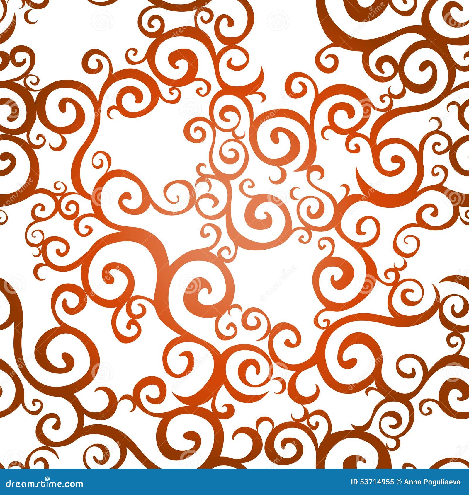 Vector Seamless Pattern with Swirls Motifs. Stock Vector - Illustration ...