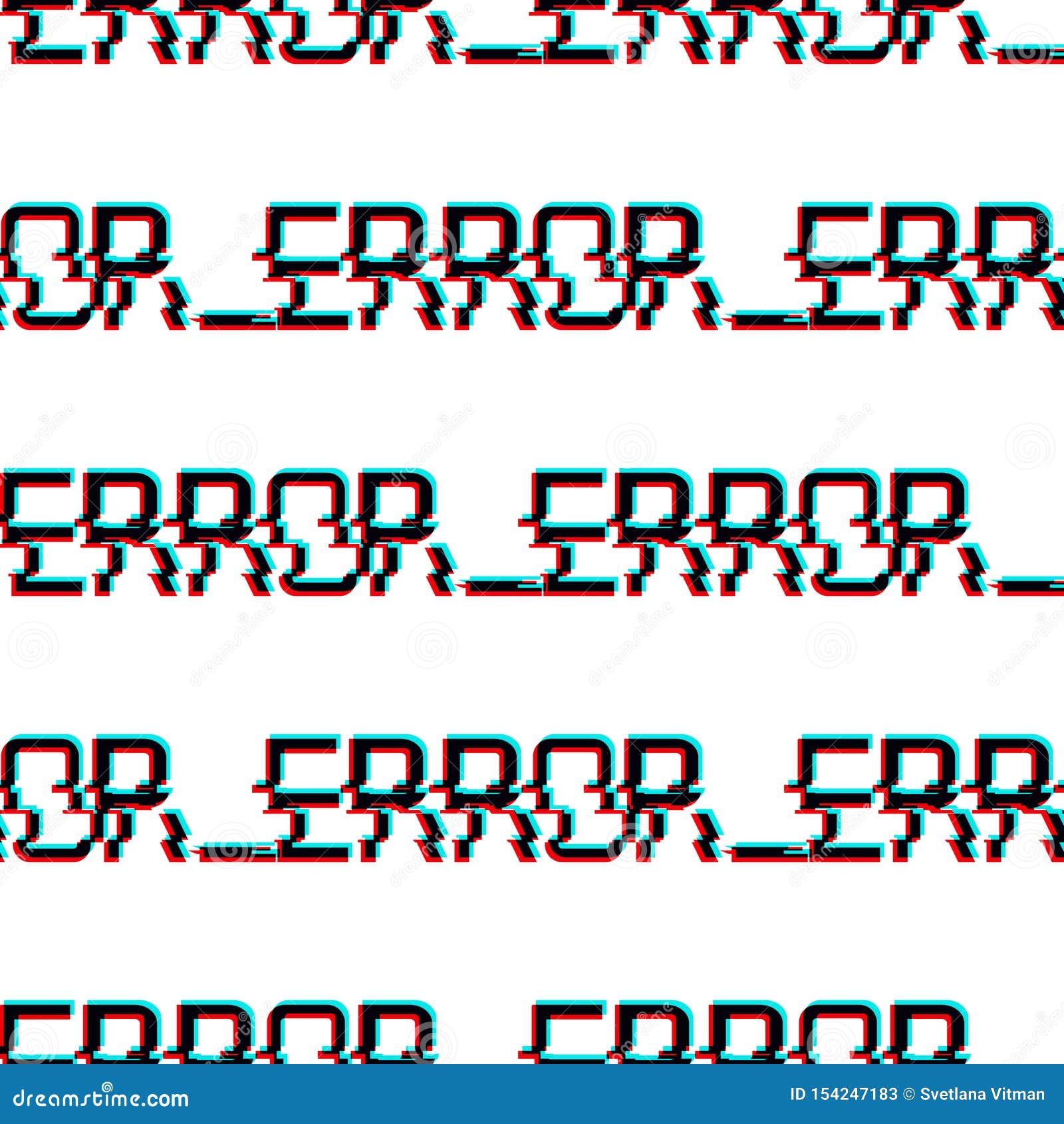 Vector Seamless Pattern with Symbol of Word ERROR in Glitch Style ...