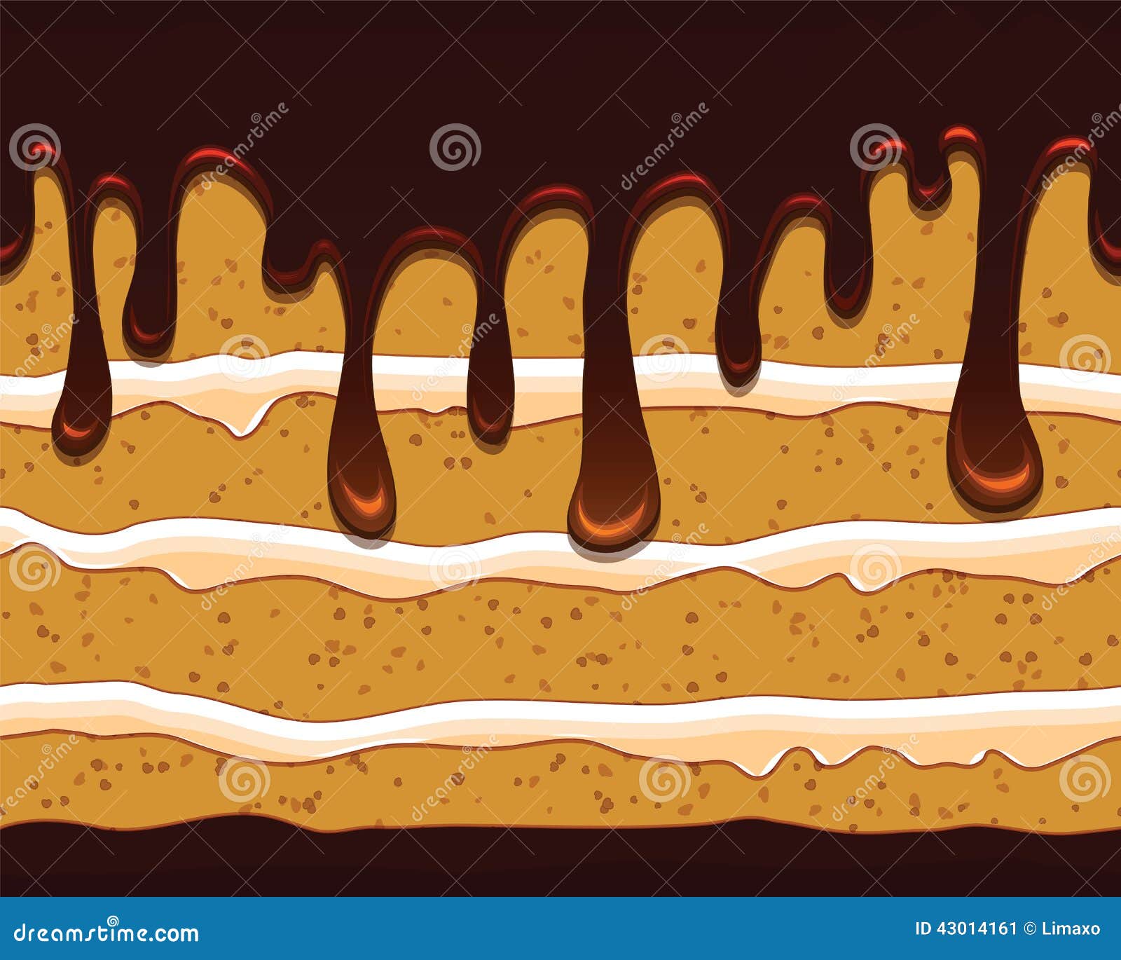 Vector Seamless Pattern with Tasty Cake Stock Vector - Illustration of ...