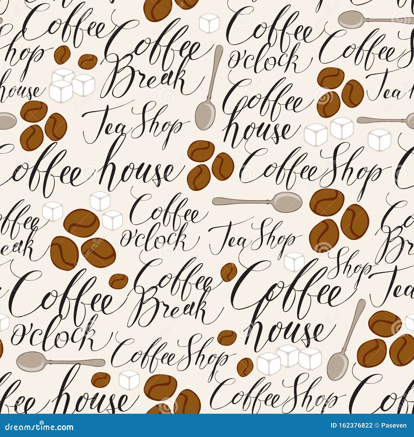 Vector Seamless Pattern on the Coffee Theme Stock Vector - Illustration ...