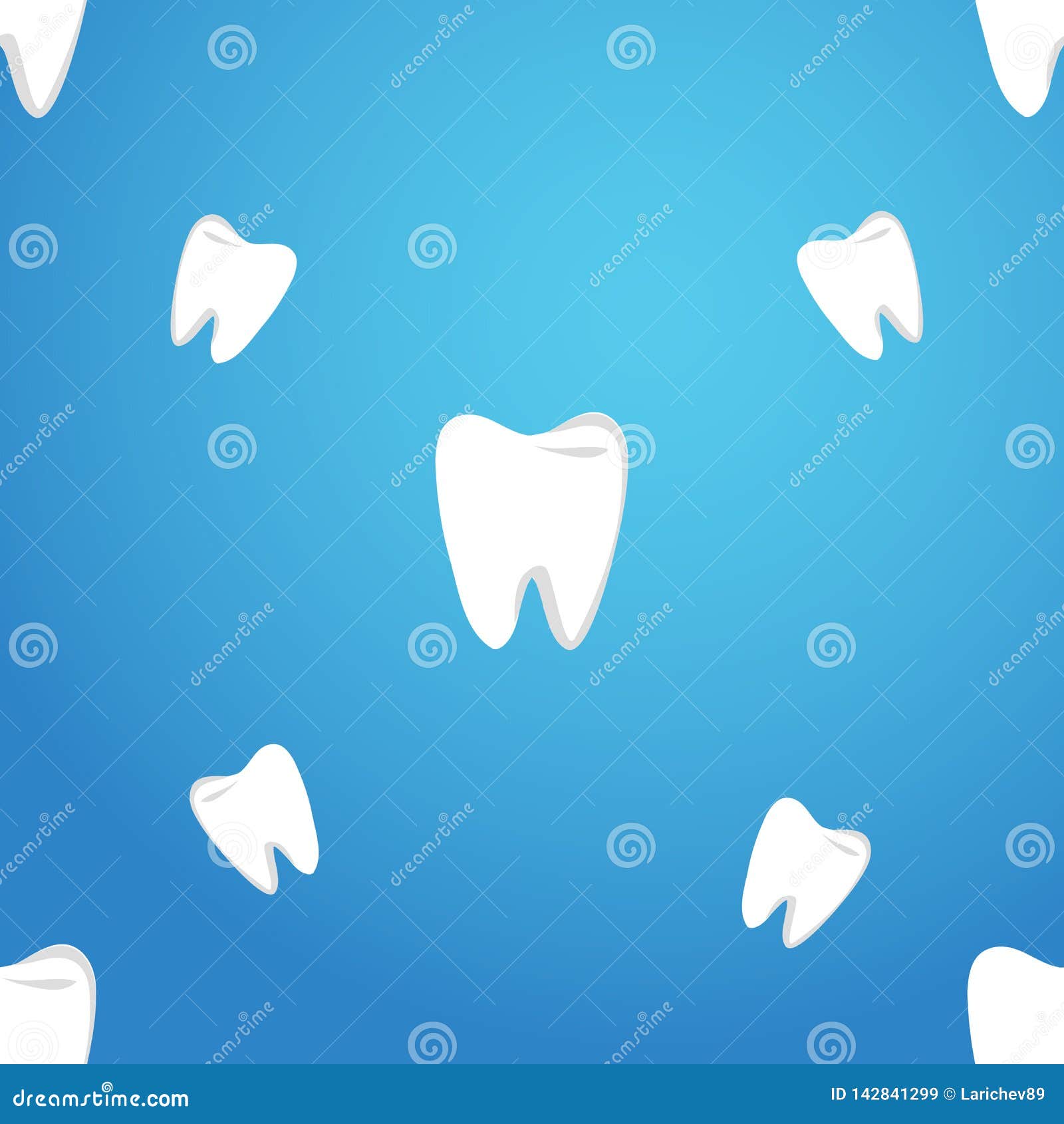 Vector Seamless Pattern with Teeth on a Blue Background. the Pattern of ...