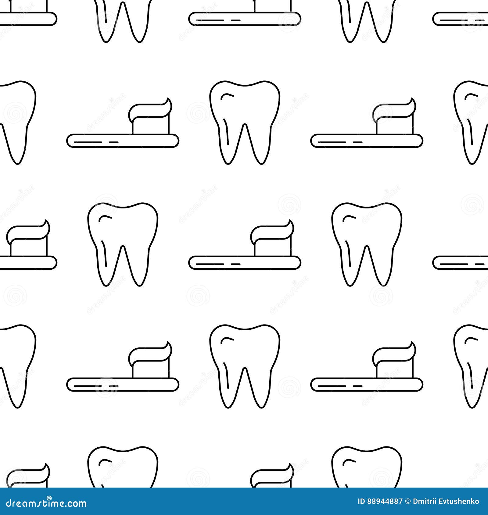 Vector Seamless Pattern with Teeth an Toothbrushes. Stock Vector ...