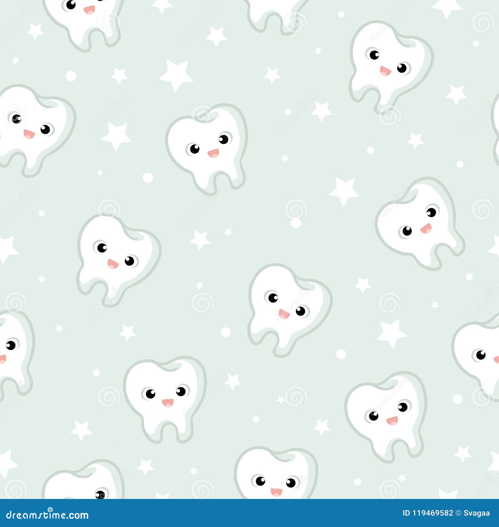 Vector Seamless Pattern with Teeth. Stock Illustration - Illustration ...