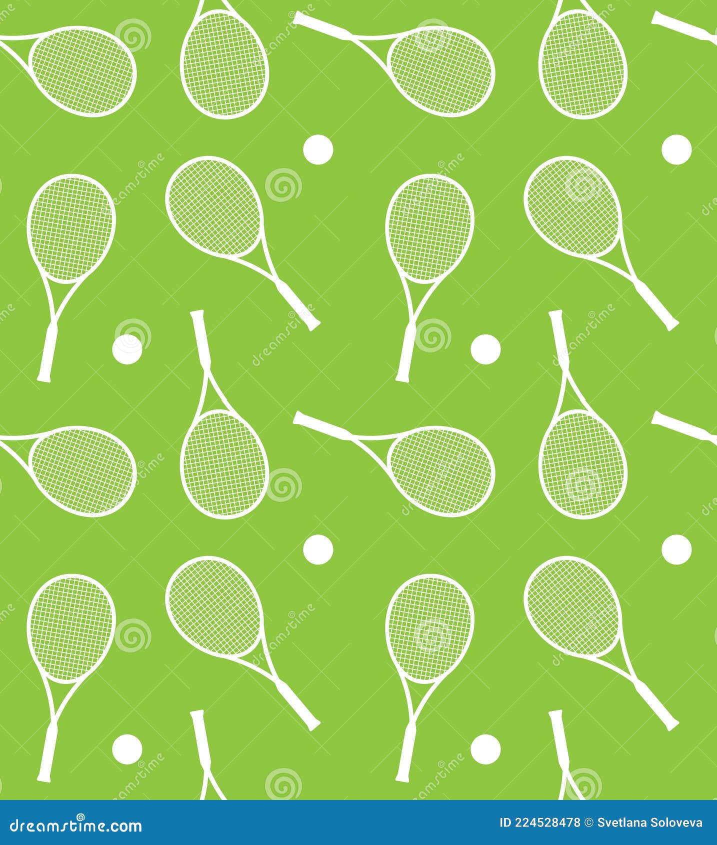 Vector Seamless Pattern of Tennis Racket and Ball Stock Vector ...