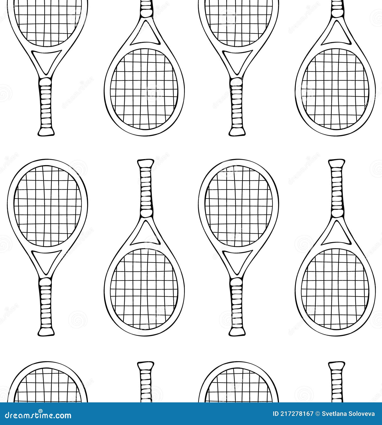 Vector Seamless Pattern of Tennis Racket Stock Vector - Illustration of ...