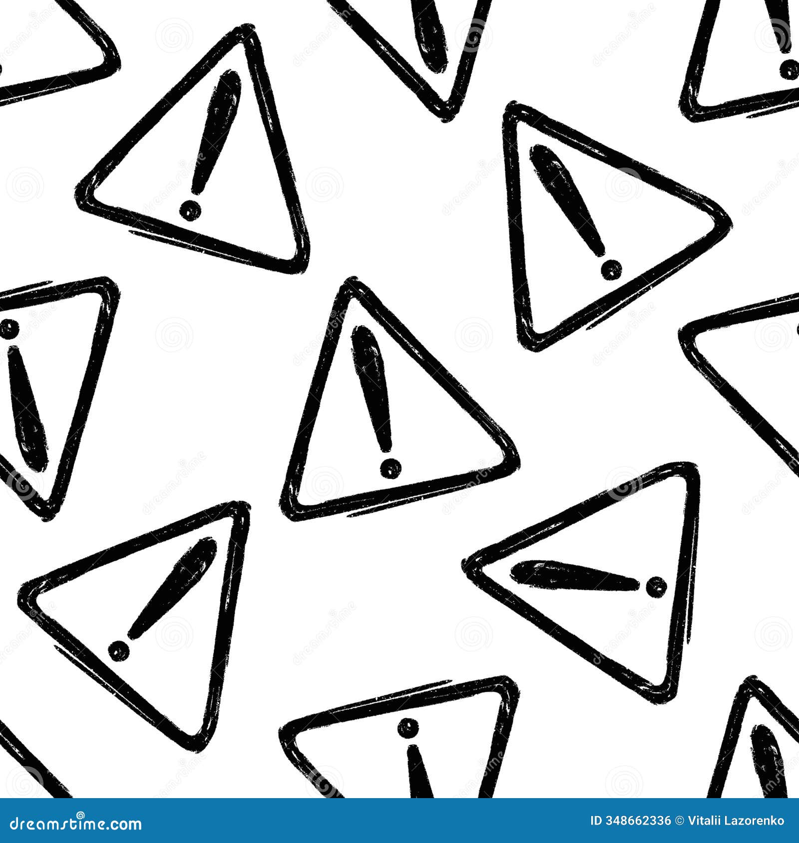 Vector Seamless Pattern or Texture with Doodle Warning Sign Hand ...