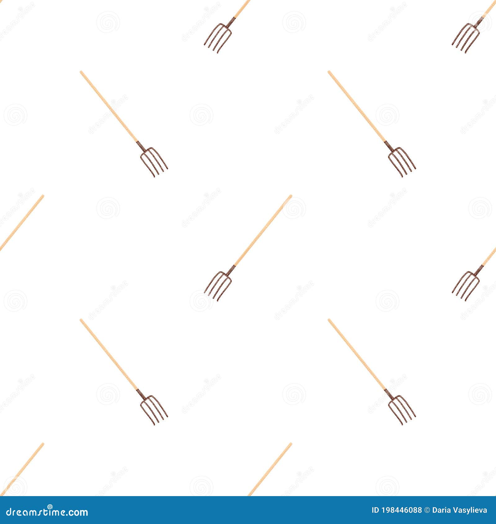 Vector Seamless Pattern with Textured Pitchfork Images Stock Vector ...
