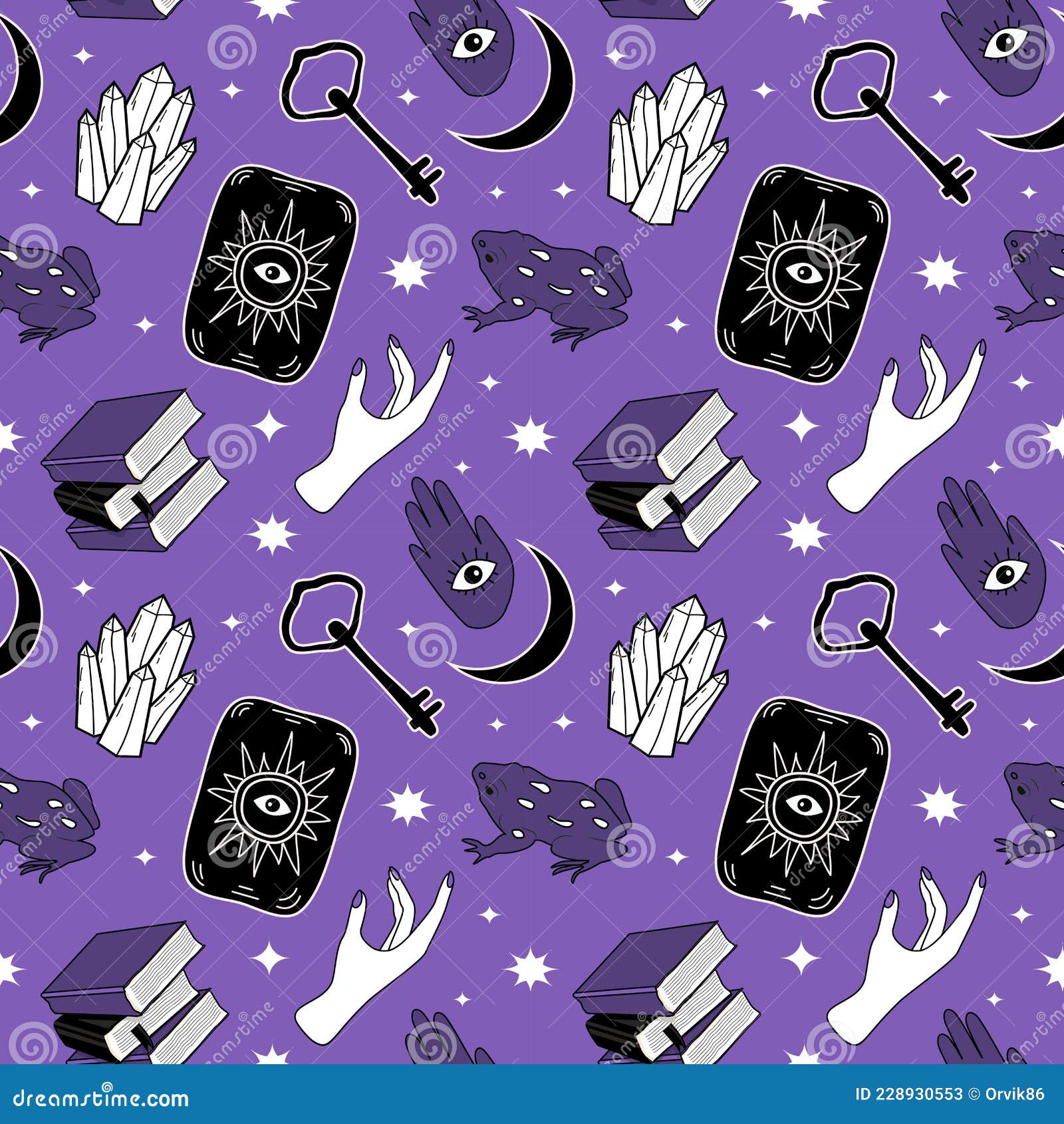 Vector Seamless Pattern on the Theme of Magic, Mysticism, Witchcraft ...