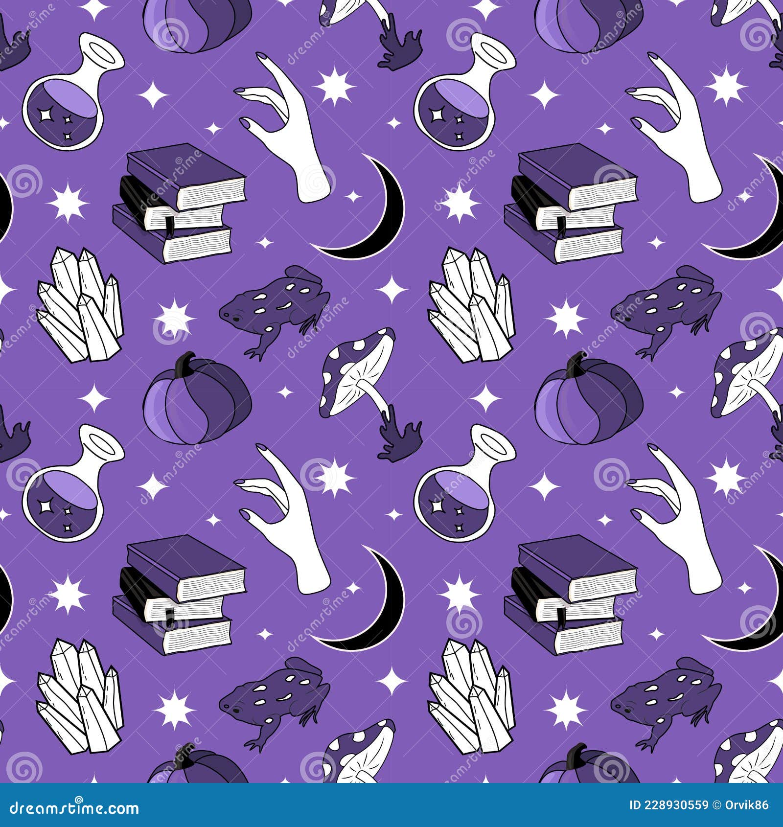Vector Seamless Pattern on the Theme of Magic, Mysticism, Witchcraft ...