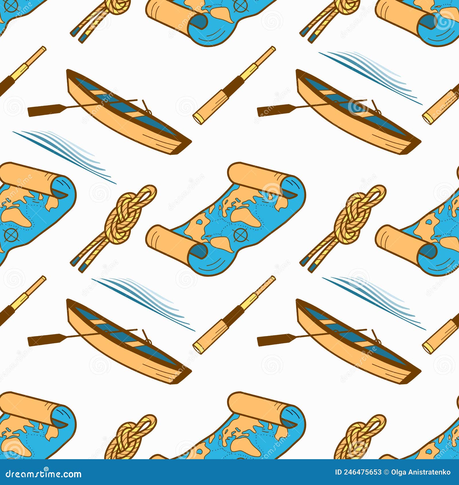 Vector Seamless Pattern on the Theme of Sea Cruise Stock Vector ...