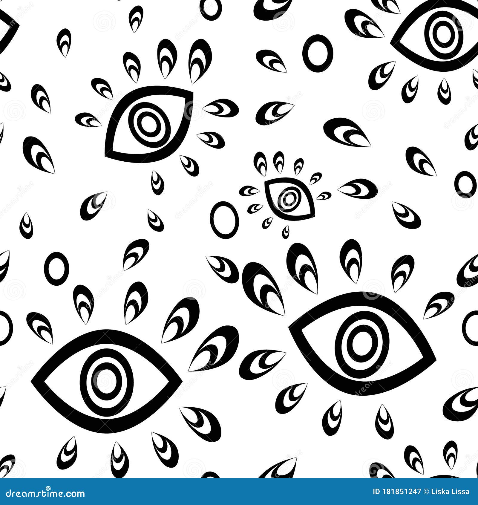 Pattern with third eye stock vector. Illustration of indian - 181851247