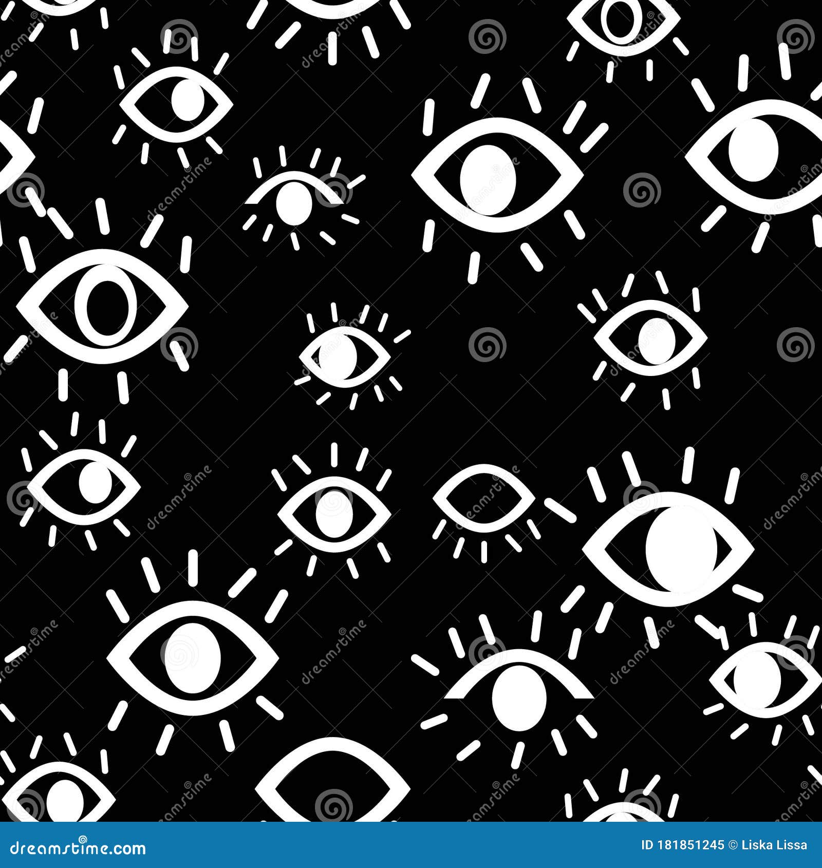 Pattern with third eye stock vector. Illustration of black - 181851245