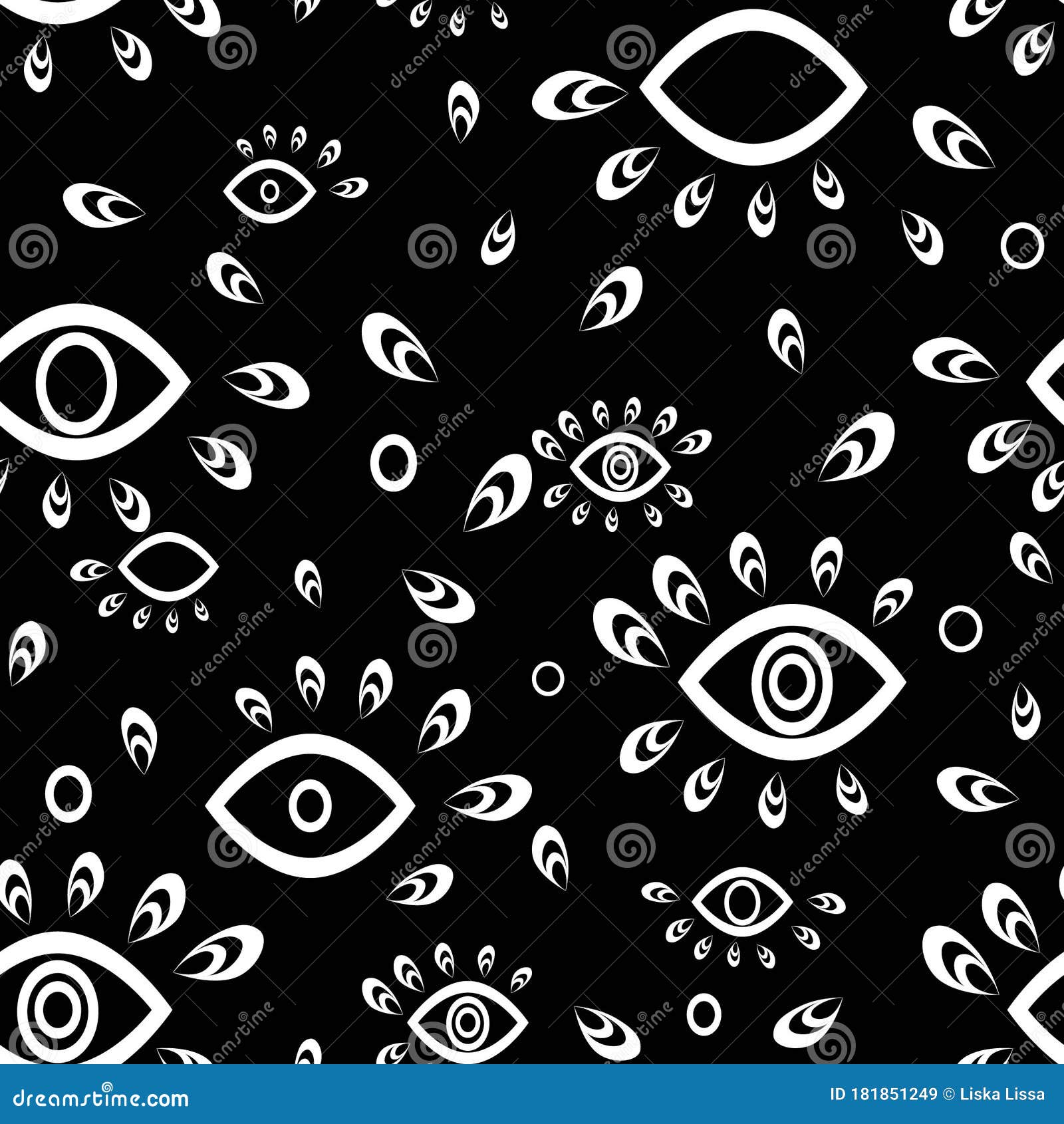 Pattern with third eye stock vector. Illustration of seamless - 181851249