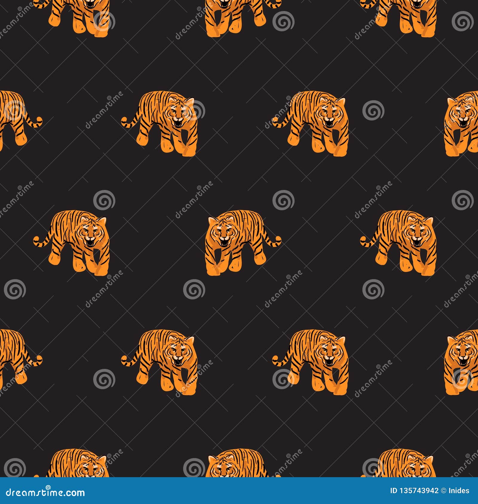 Two Tigers Black Silhouettes On White Background Chinese Tiger Simple ...