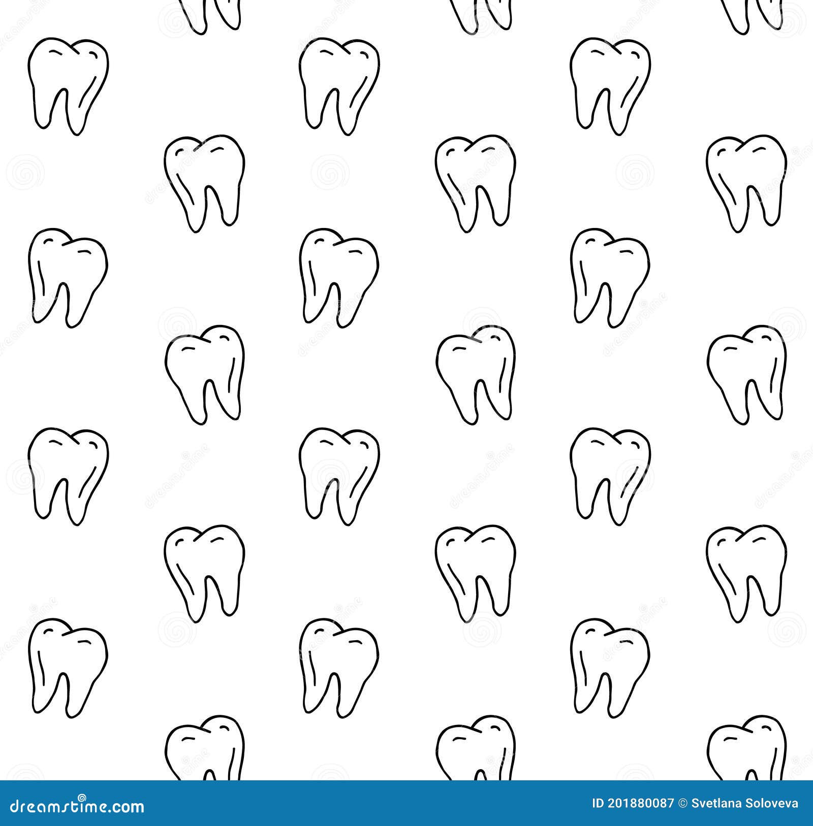 Vector Seamless Pattern of Tooth Stock Illustration - Illustration of ...