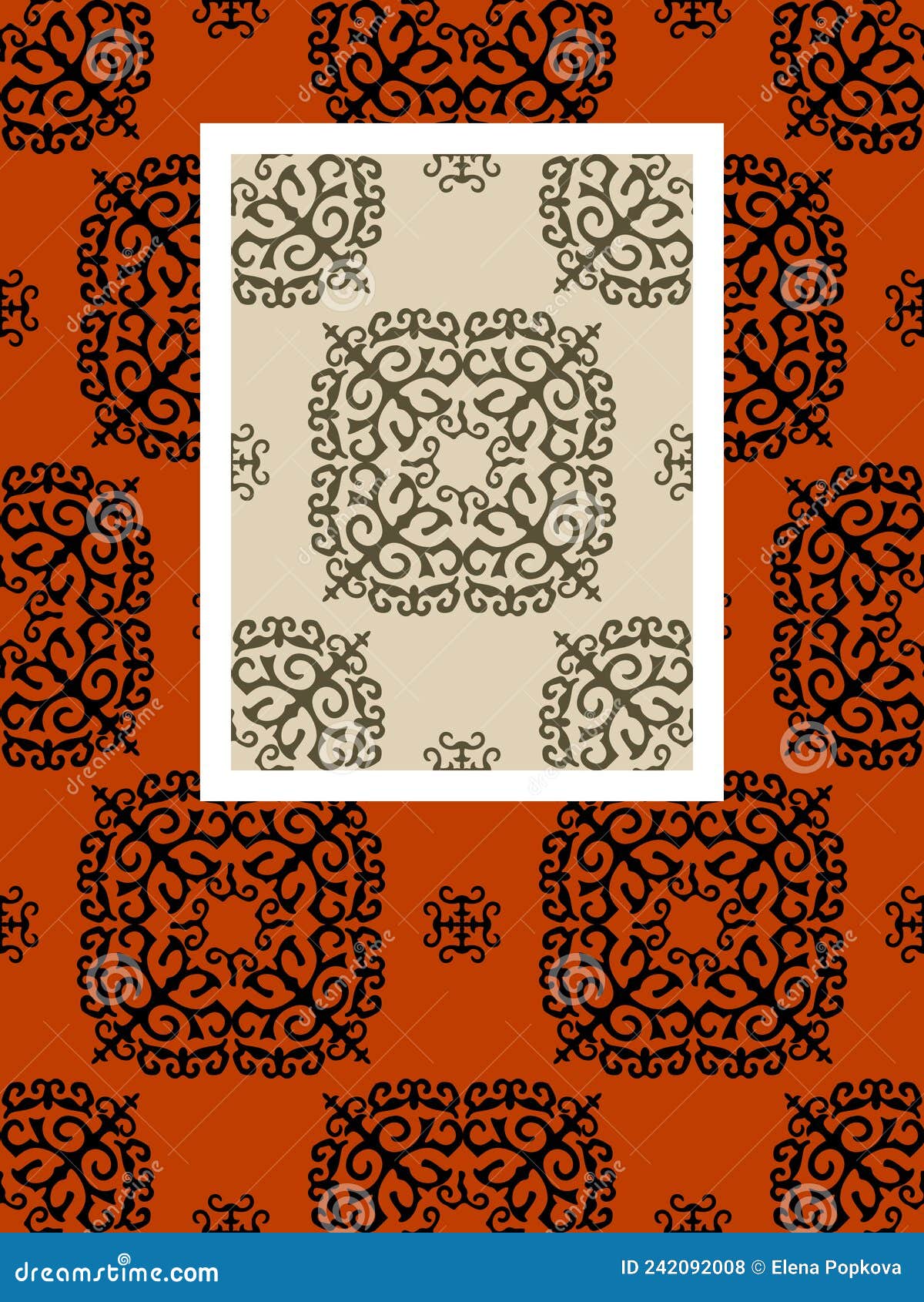 Vector Seamless Pattern with Traditional Folk Ornament of Kyrgyzstan ...