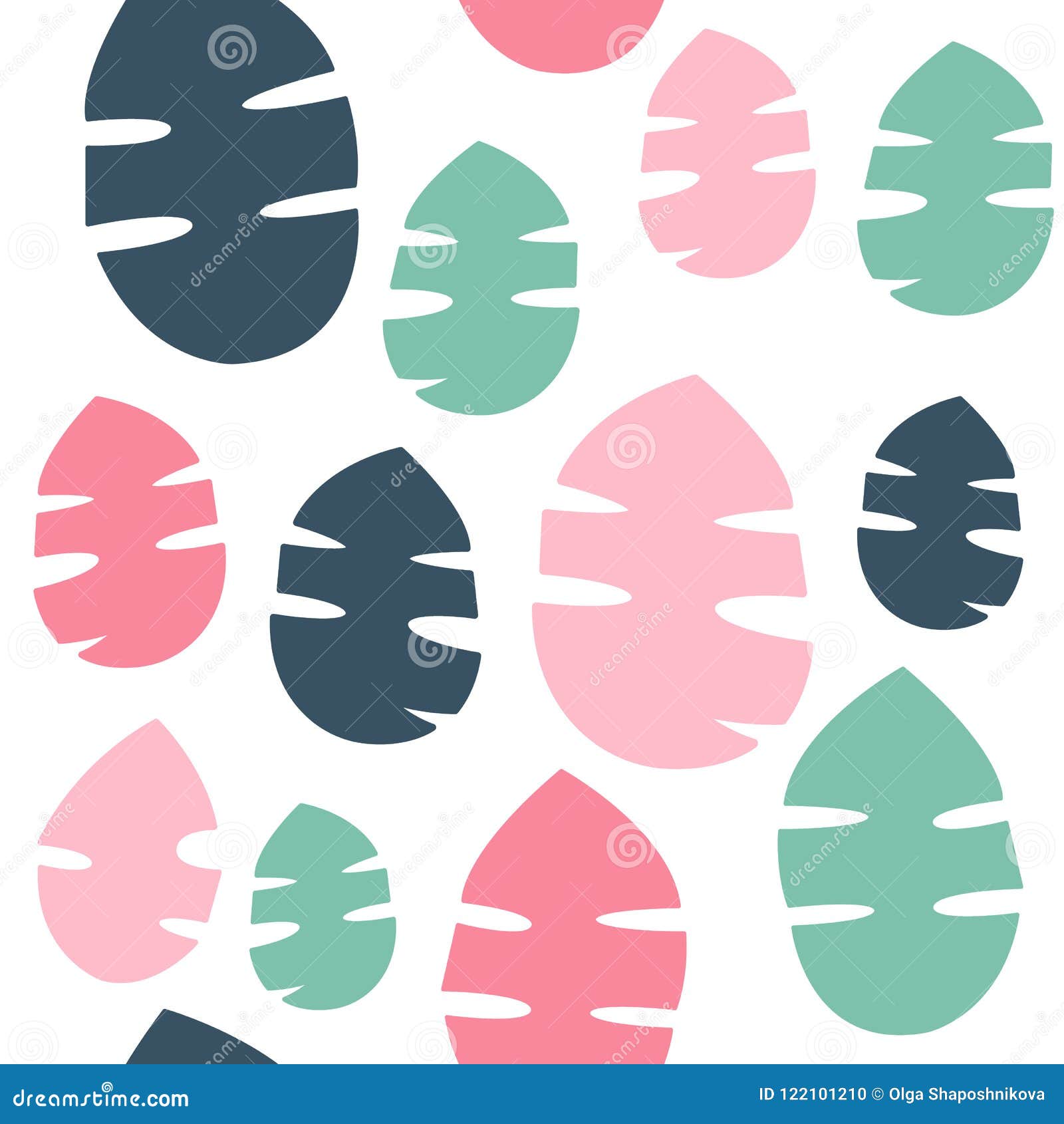 Vector Seamless Pattern with Tropical Sheets. Scandinavian Style ...