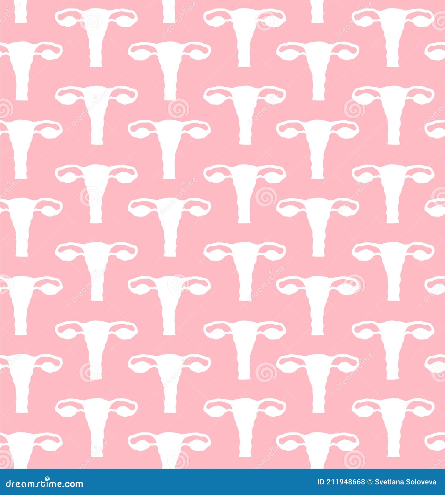 Vector Seamless Pattern of Uterus Silhouette Stock Vector ...