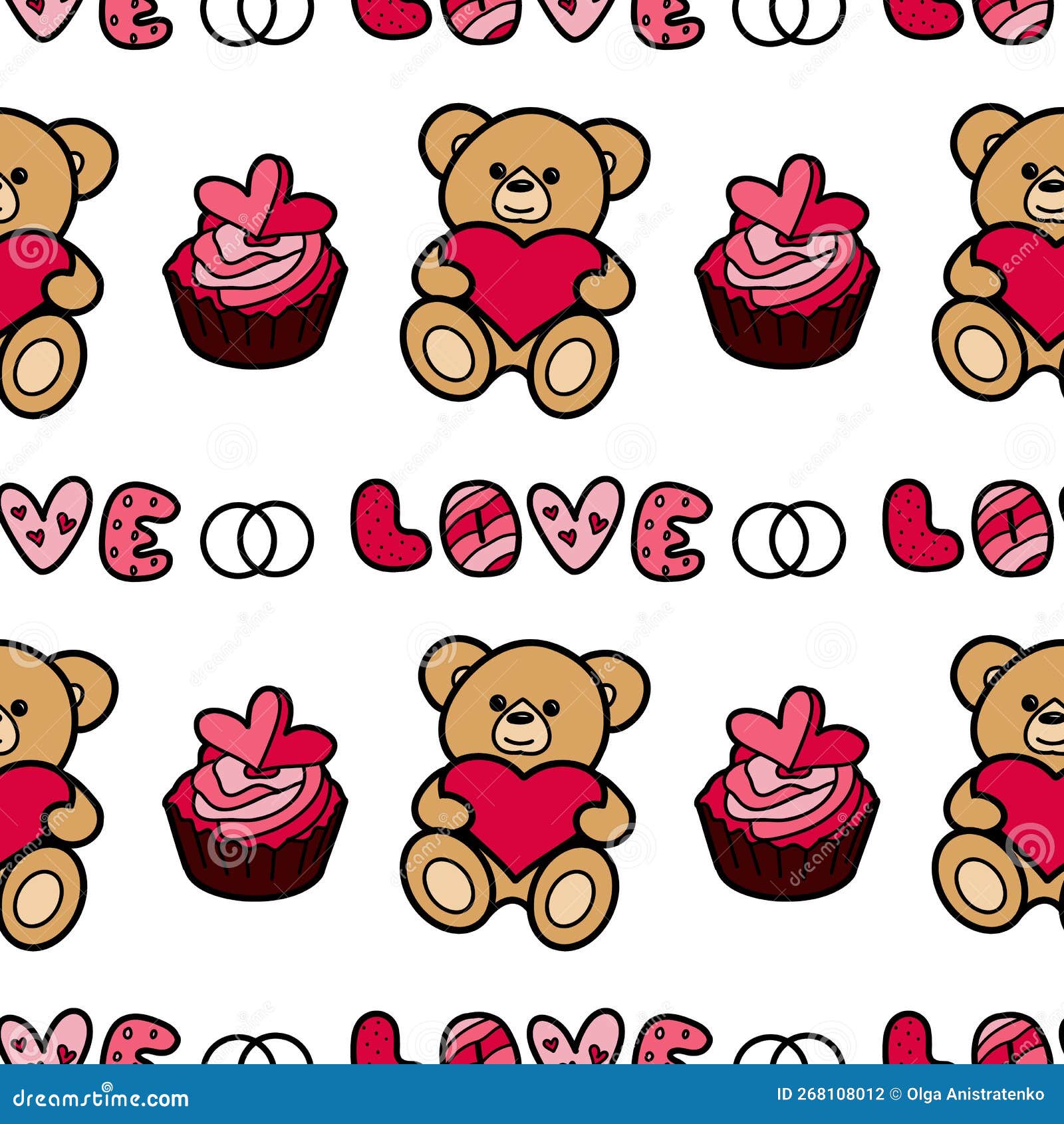 Vector Seamless Pattern on Valentine S Day, February 14 Stock Vector ...