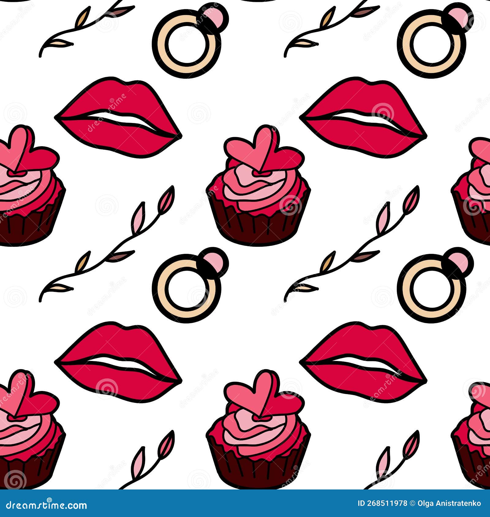 Vector Seamless Pattern on Valentine S Day, February 14 Stock Vector ...