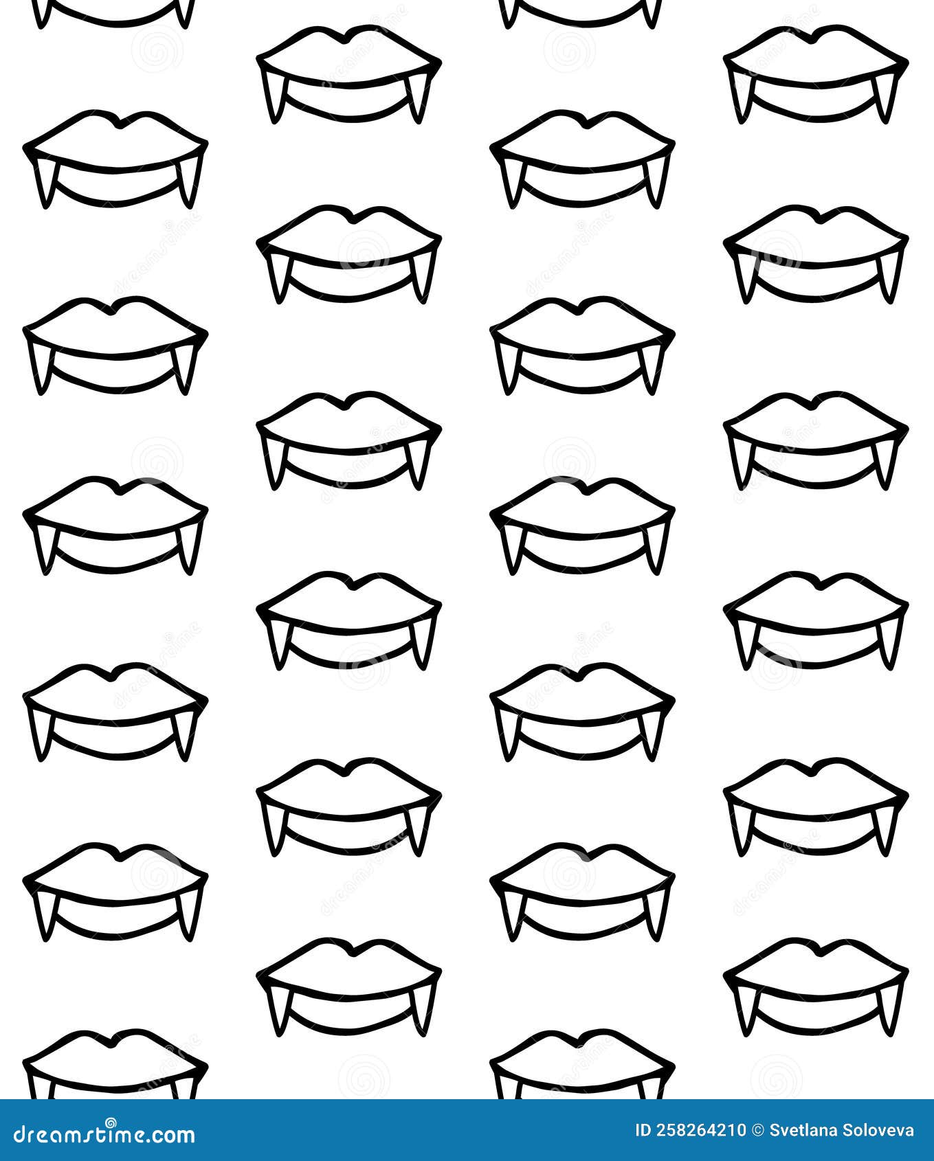 Vector Seamless Pattern of Vampire Lips Stock Vector - Illustration of ...