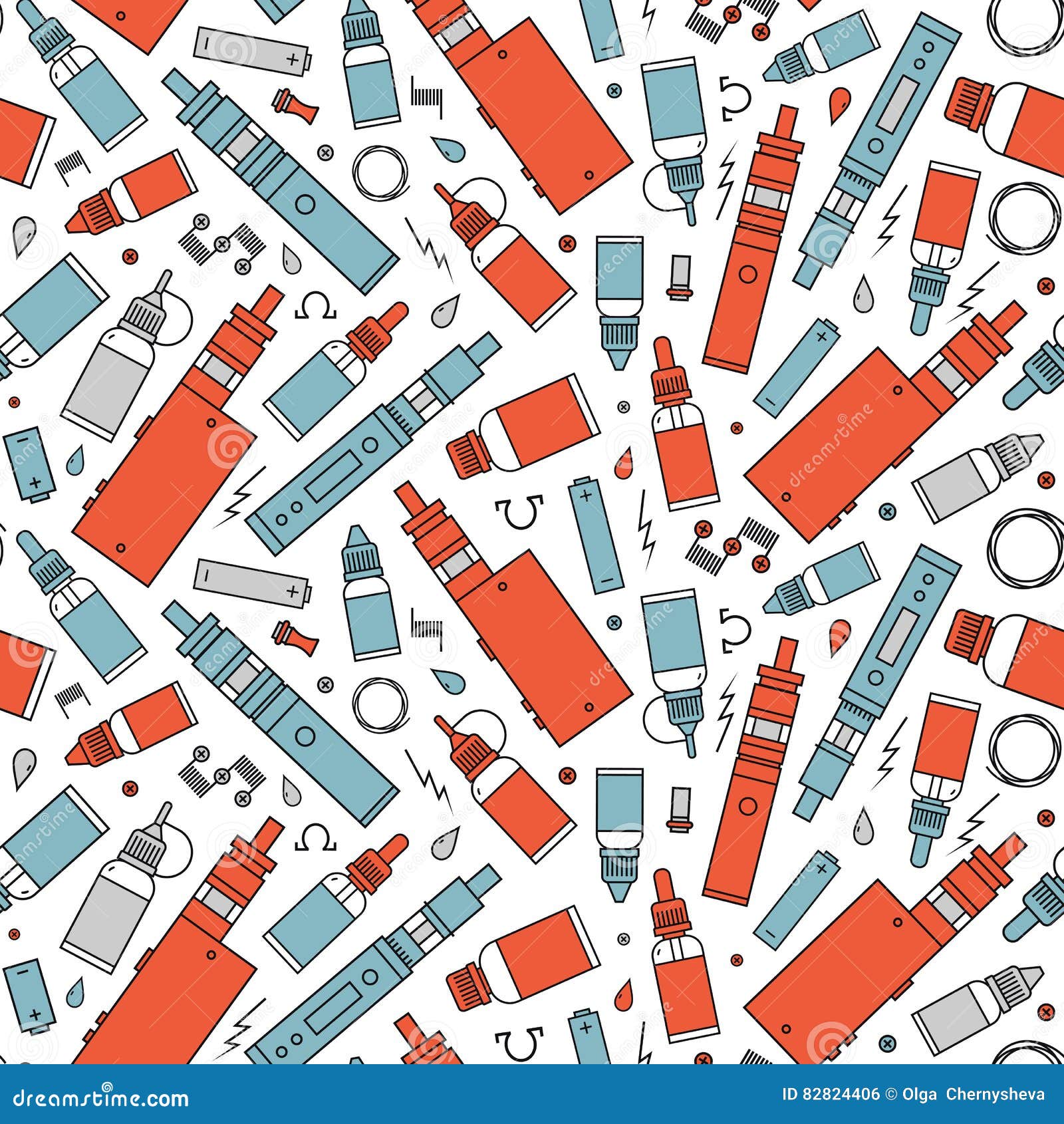 Vector Seamless Pattern for Vape Shop and Vape Service, E-cigarette ...