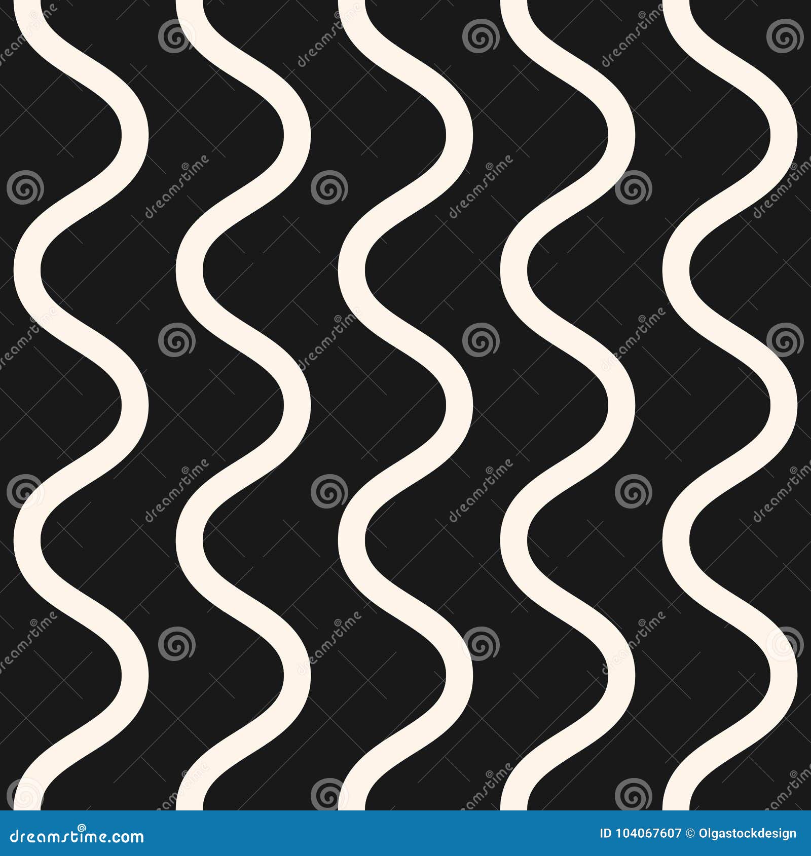 Vector Seamless Pattern, Vertical Wavy Lines, Curves. Stock Vector ...