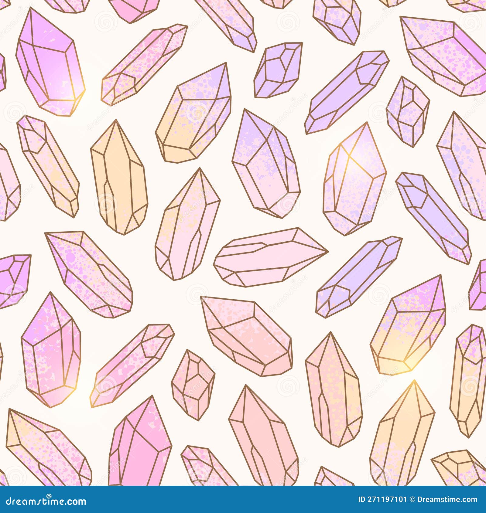 Vector Seamless Pattern with Vibrant Crystal Gems Stock Vector ...
