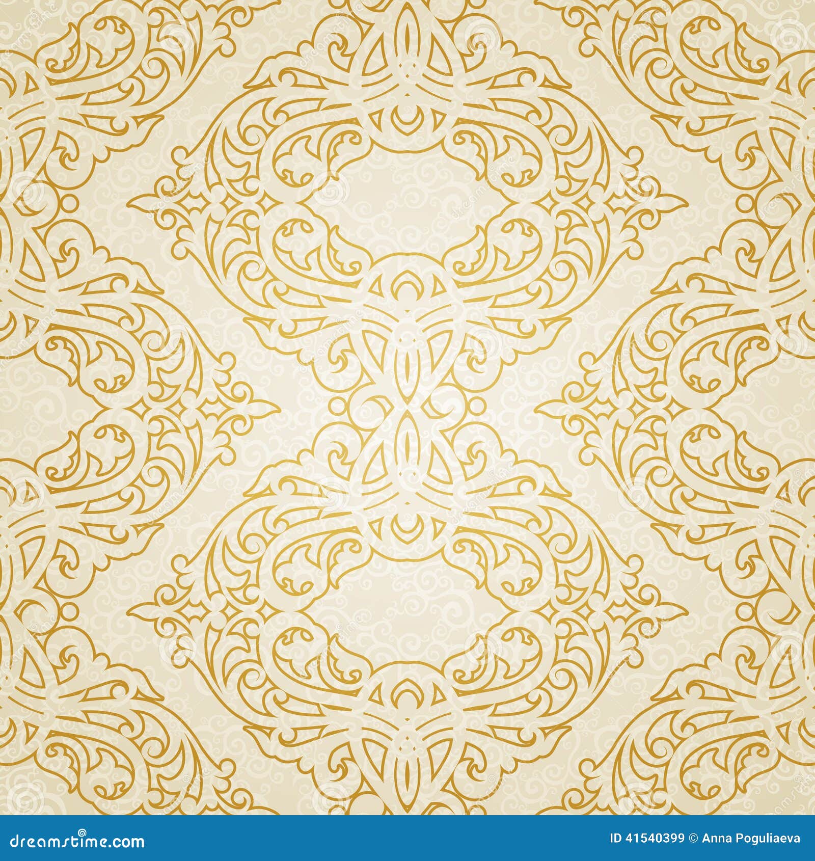 Vector Seamless Pattern in Victorian Style. Stock Vector - Illustration ...