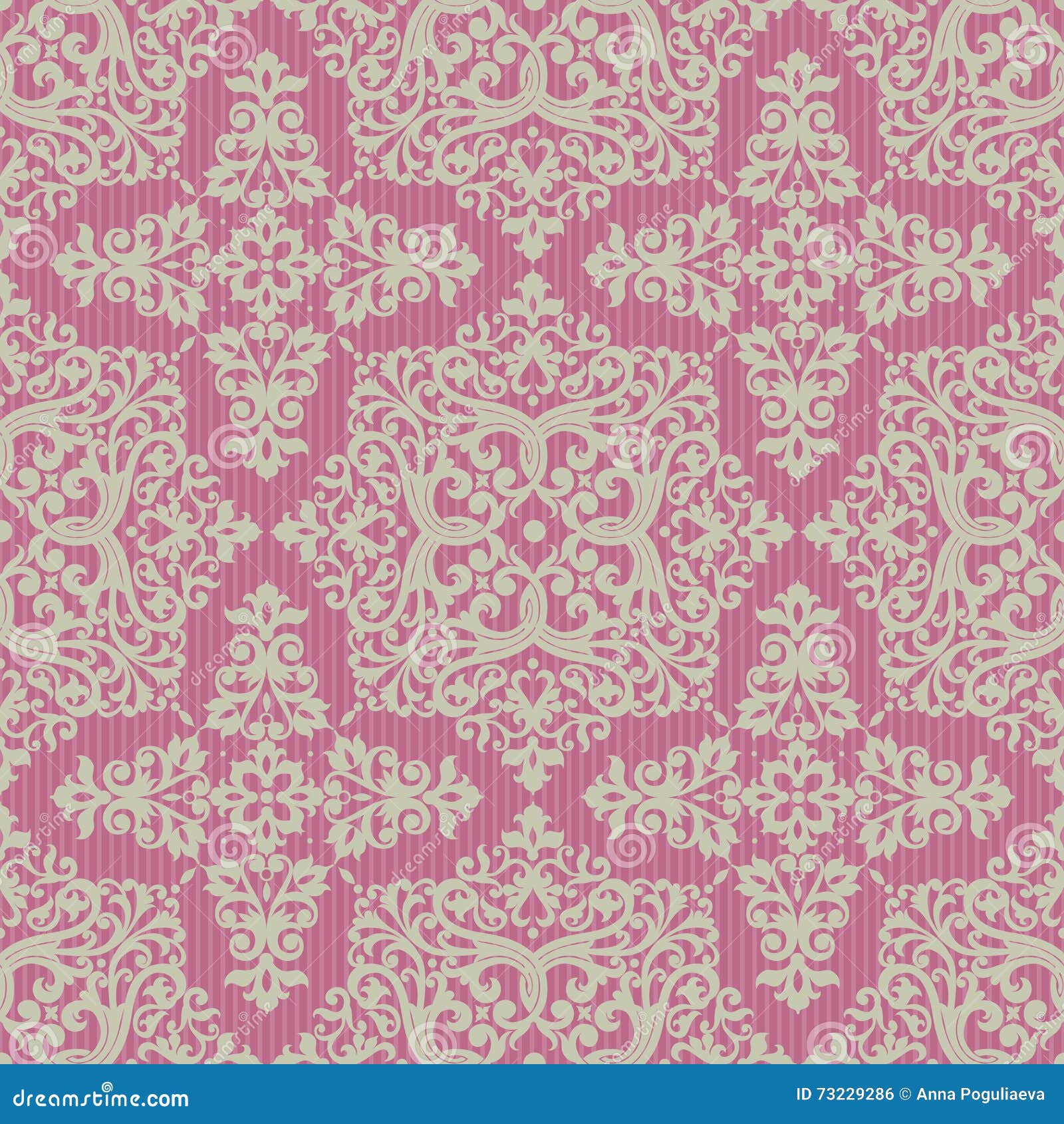 Vector Seamless Pattern in Victorian Style. Stock Vector - Illustration ...