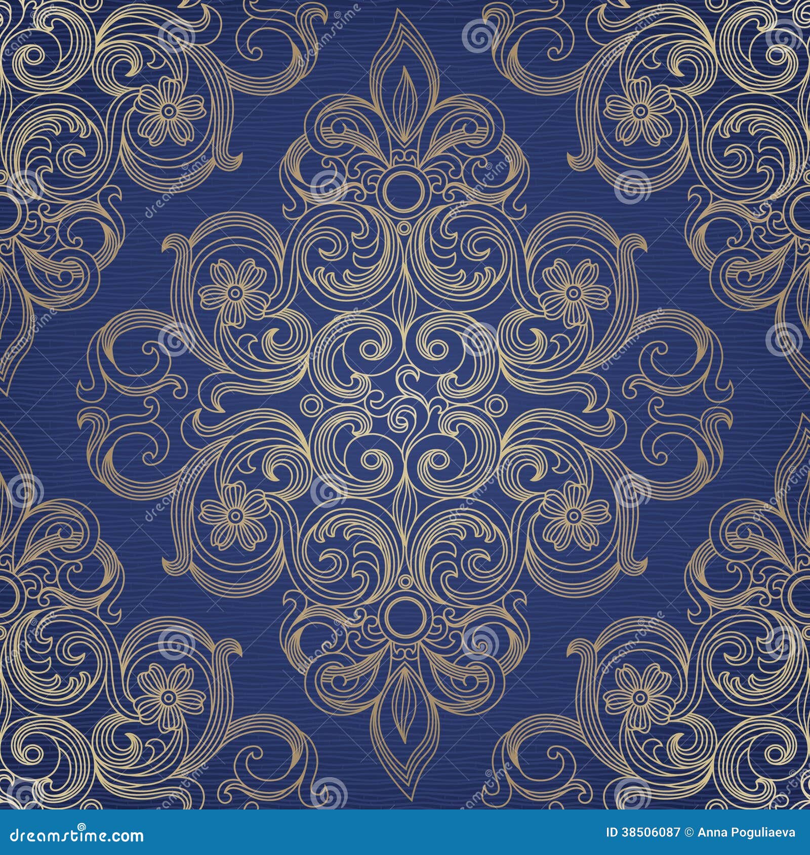 Vector Seamless Pattern in Victorian Style. Stock Vector - Illustration ...