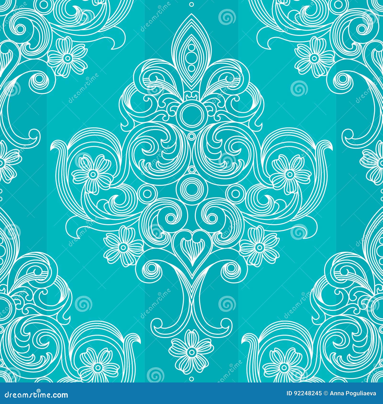 Vector Seamless Pattern in Victorian Style. Stock Vector - Illustration ...