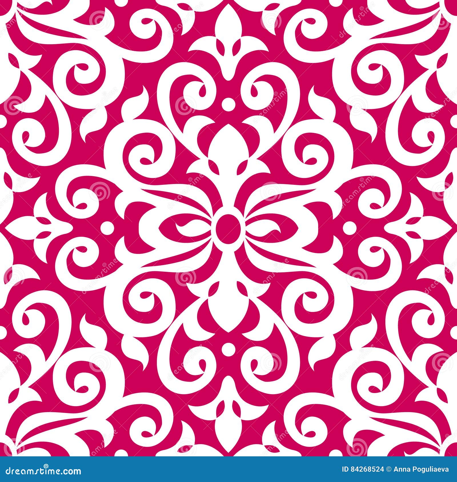 Vector Seamless Pattern in Victorian Style. Stock Illustration ...