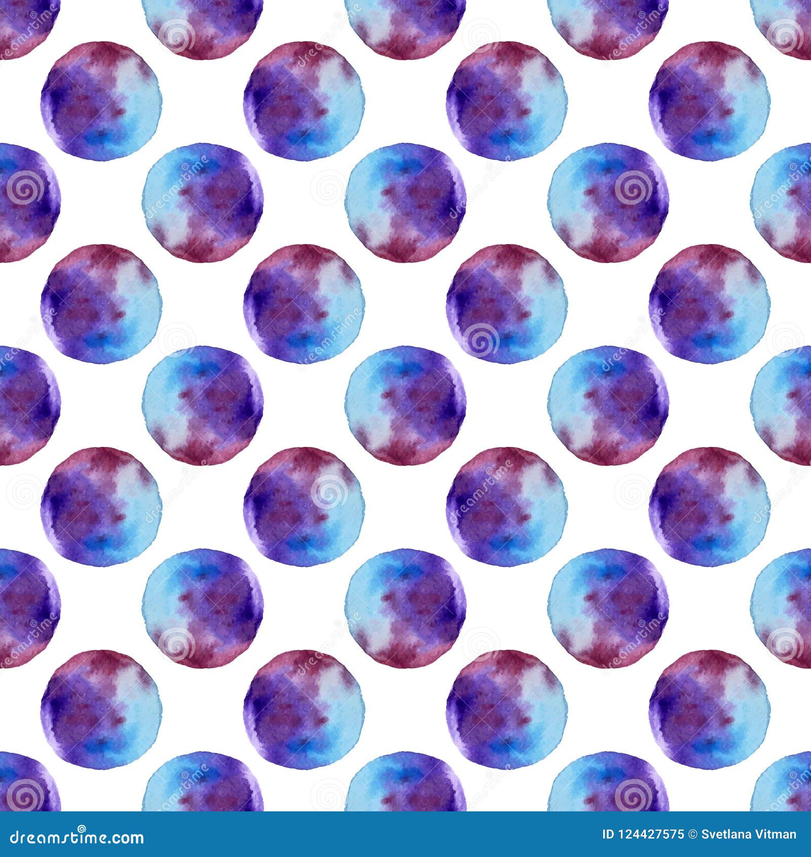 Vector Seamless Pattern of Watercolor Blue Spots . Rainbow Wallpaper ...