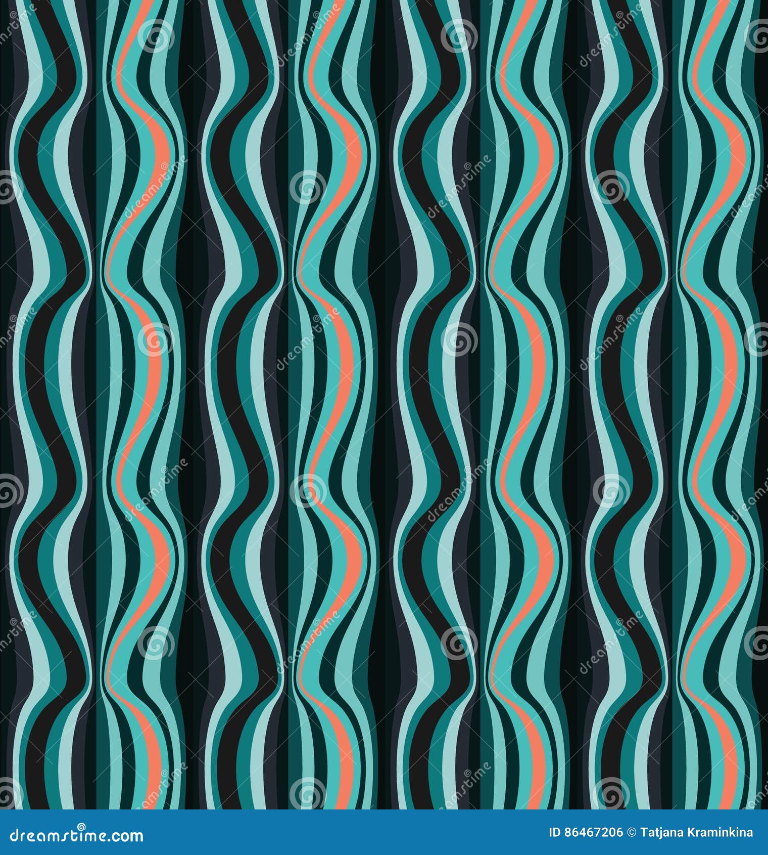 Vector Seamless Pattern with Wavy Stripes. Modern Stylish Texture ...