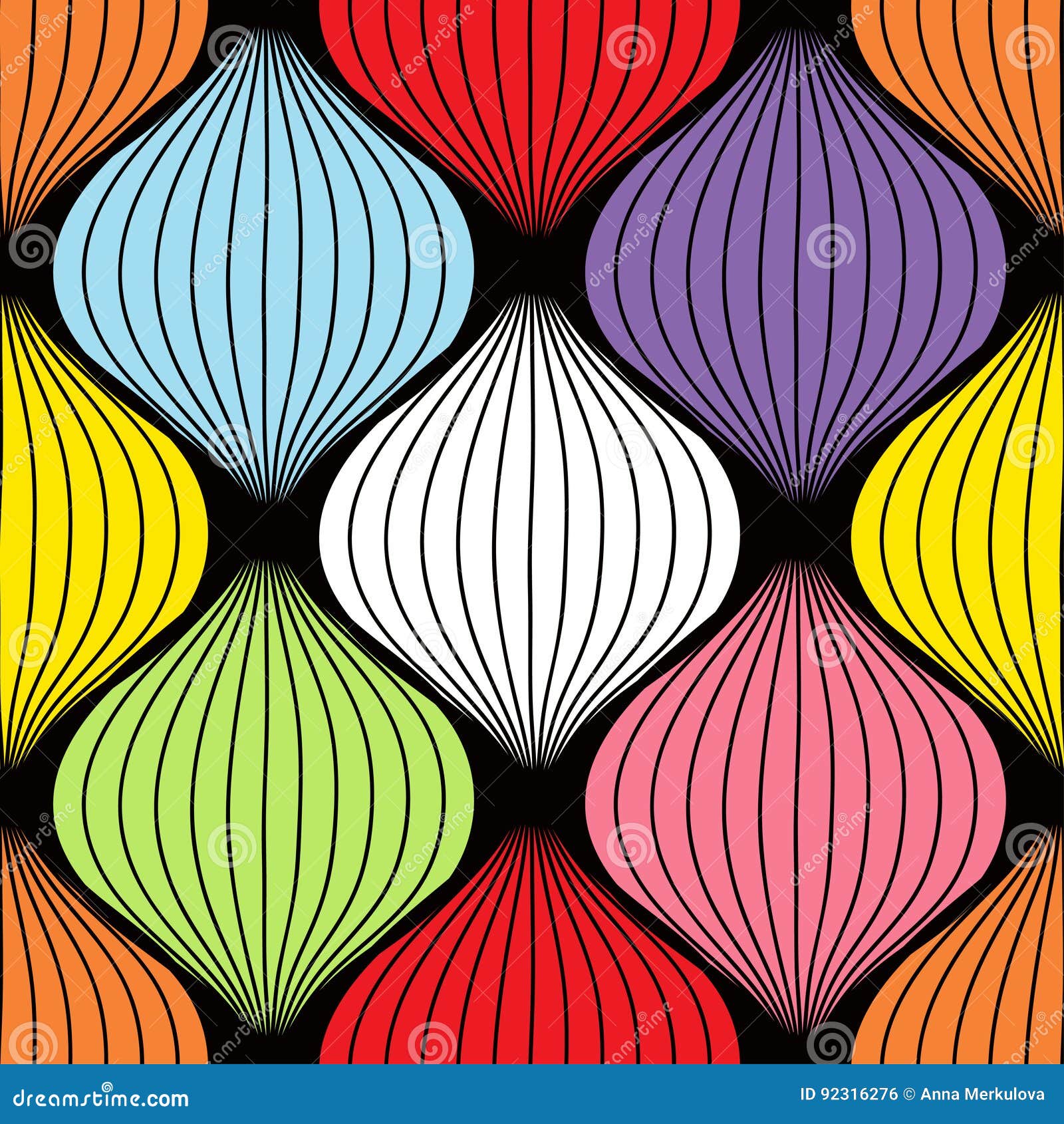 Vector Seamless Pattern with Wavy Strips. Stock Vector - Illustration ...