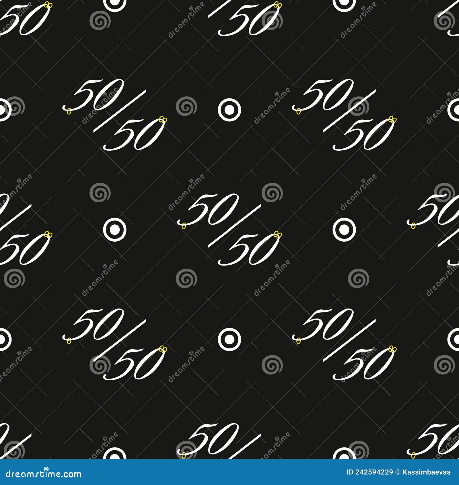 Vector Seamless Pattern 50 To 50 Stock Illustration - Illustration of ...