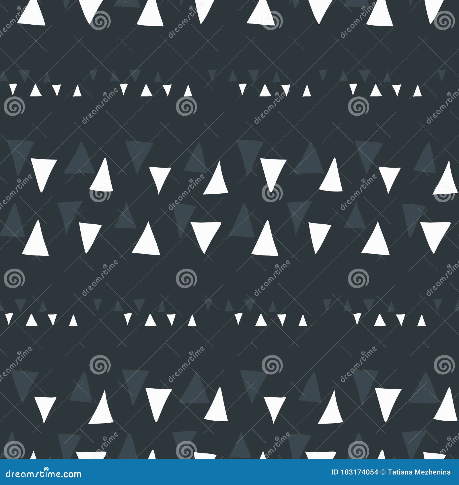 Vector Seamless Pattern with White Triangles Stock Illustration ...