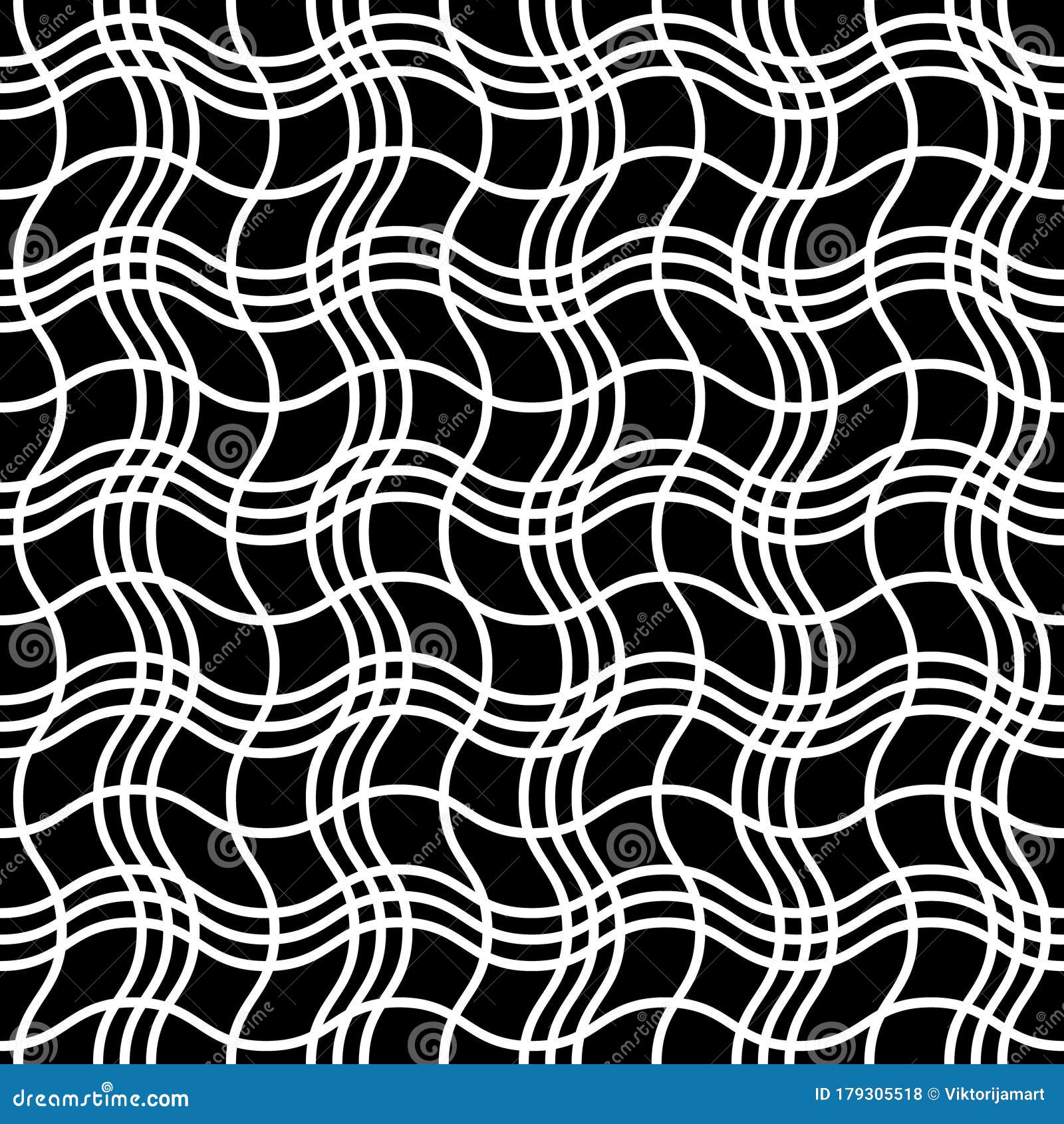 Vector Seamless Pattern. White Wavy Lines Are Intertwined To Form ...